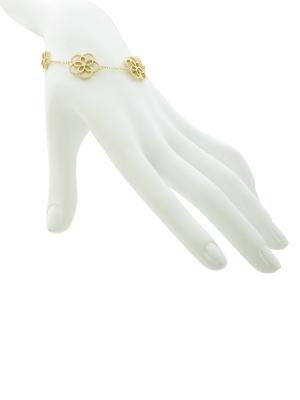 JanKuo Flower 14K Goldplated Cutout Bracelet on SALE | Saks OFF 5TH