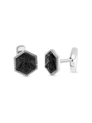 Effy Sterling Silver, Rhodium & Diamond Hexgonal Cufflinks on SALE ...