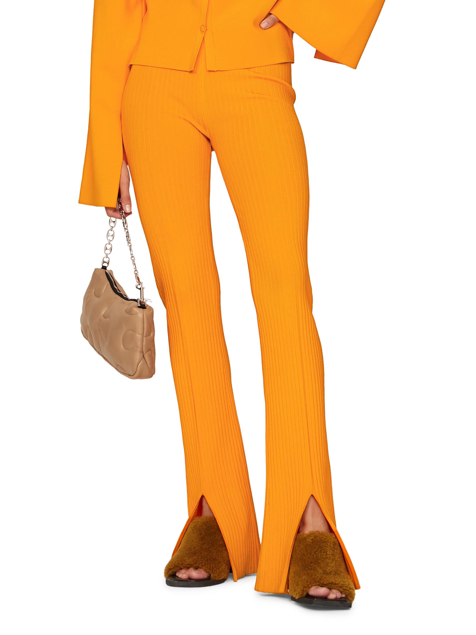 Click here for Nanushka Womens Lette Split Hem Pants - Orange - S... prices