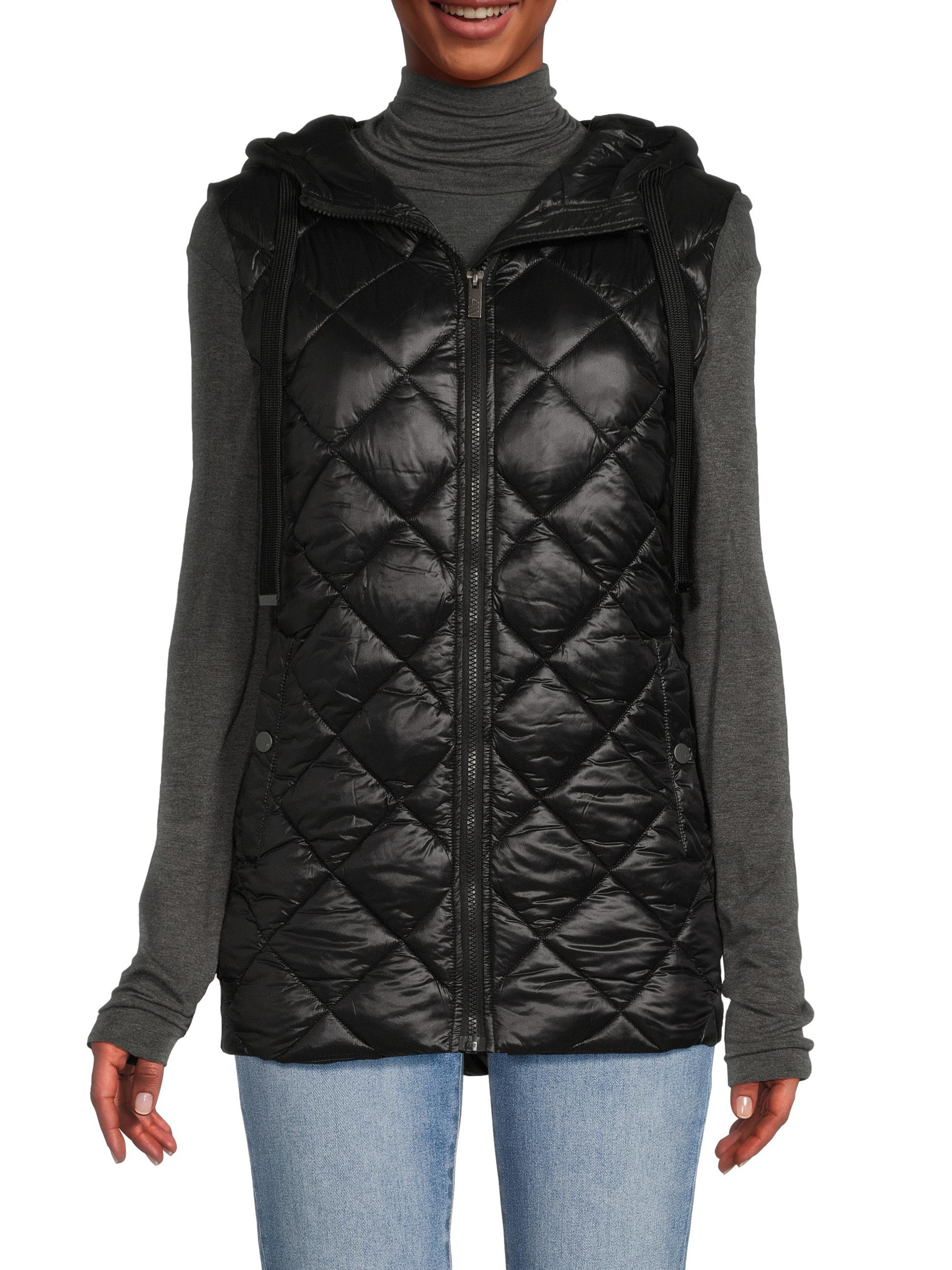 Click here for Andrew Marc Sport Womens Hooded Quilted Vest - Bla... prices