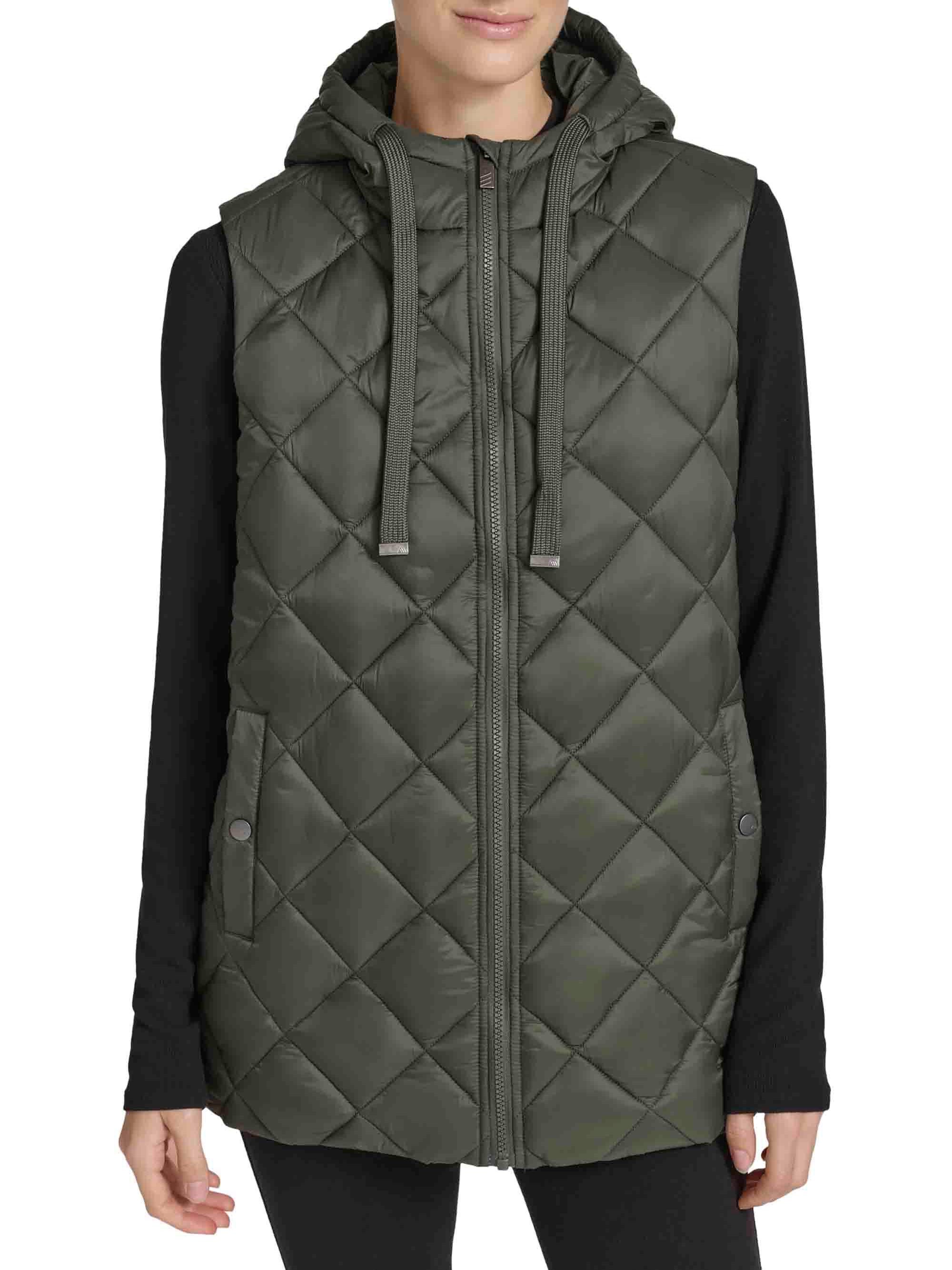 Click here for Andrew Marc Sport Womens Hooded Quilted Vest - Oli... prices