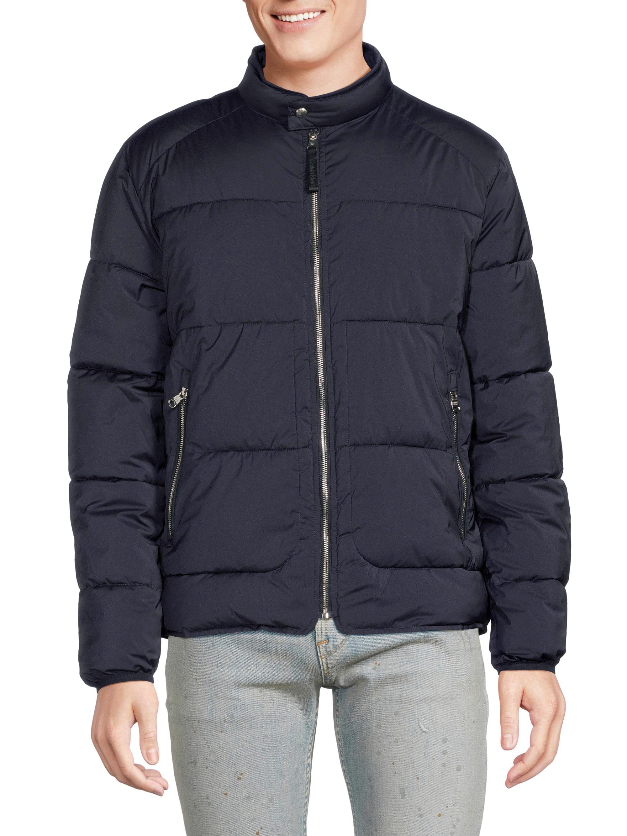 Click here for Calvin Klein Mens Moto Puffer Jacket - Blue - Size... prices