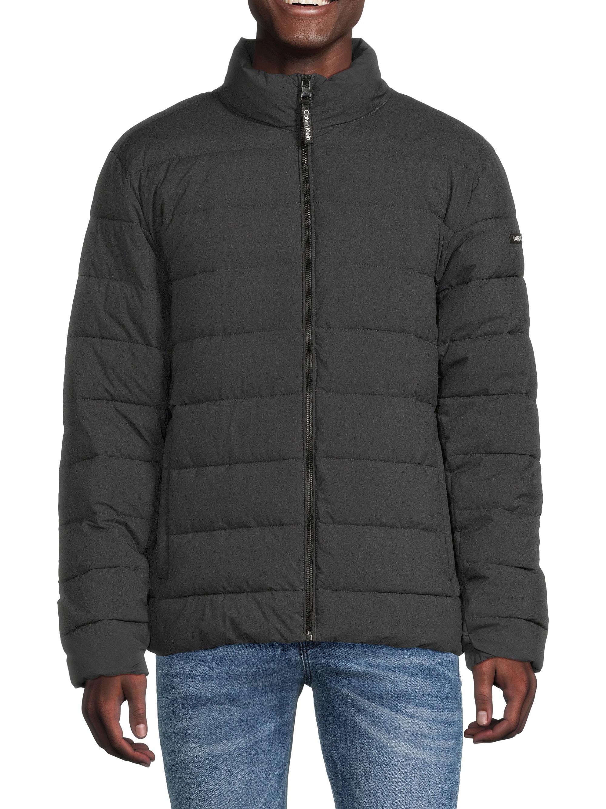 Click here for Calvin Klein Mens Moto Puffer Jacket - Iron - Size... prices