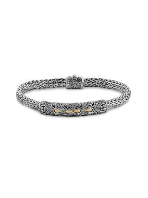 Eli Pebble 18K Yellow Gold Sterling Silver Filigree Braided Bracelet on ...