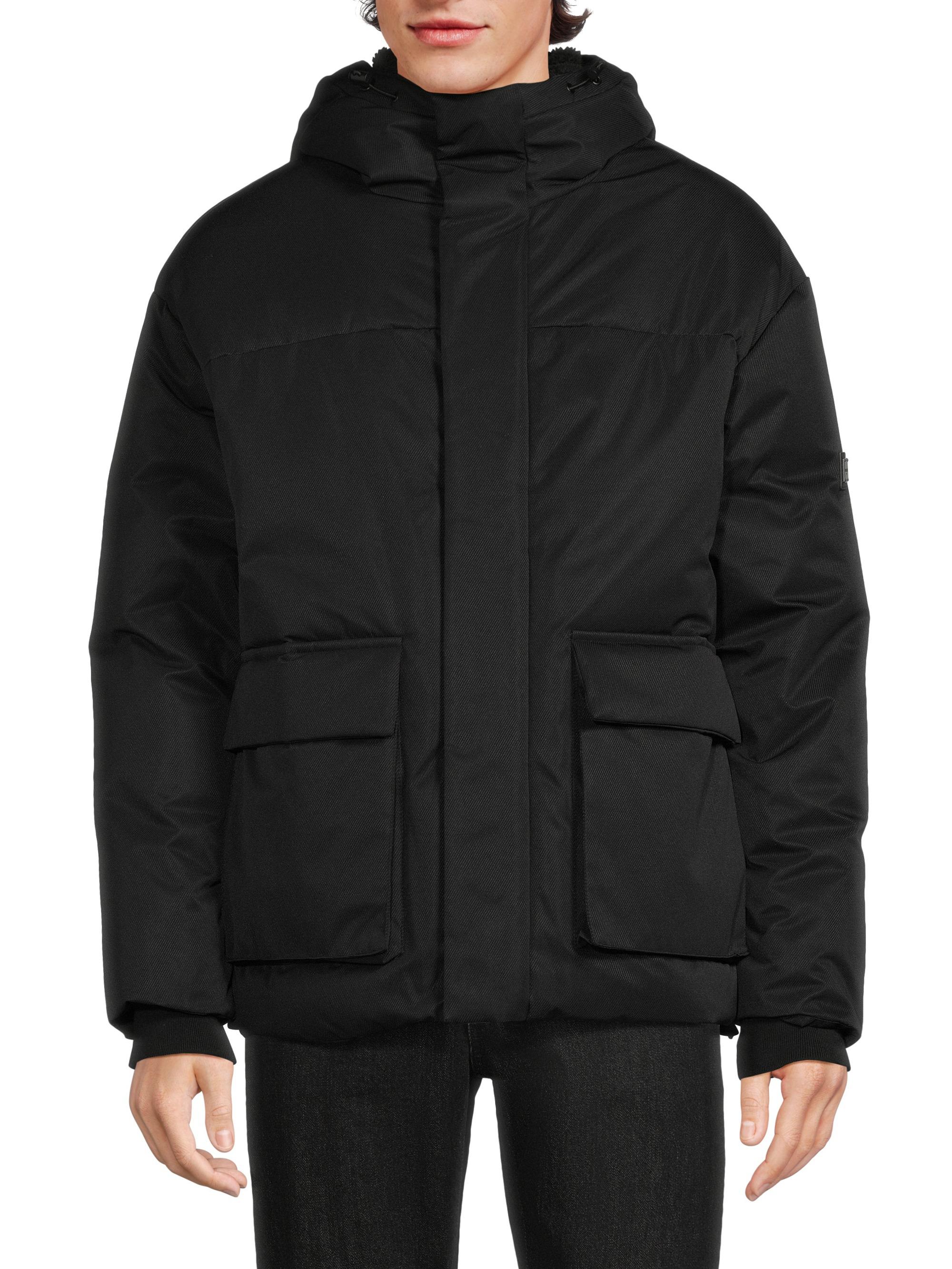 Click here for Karl Lagerfeld Paris Mens Faux Fur Lined Hooded Do... prices