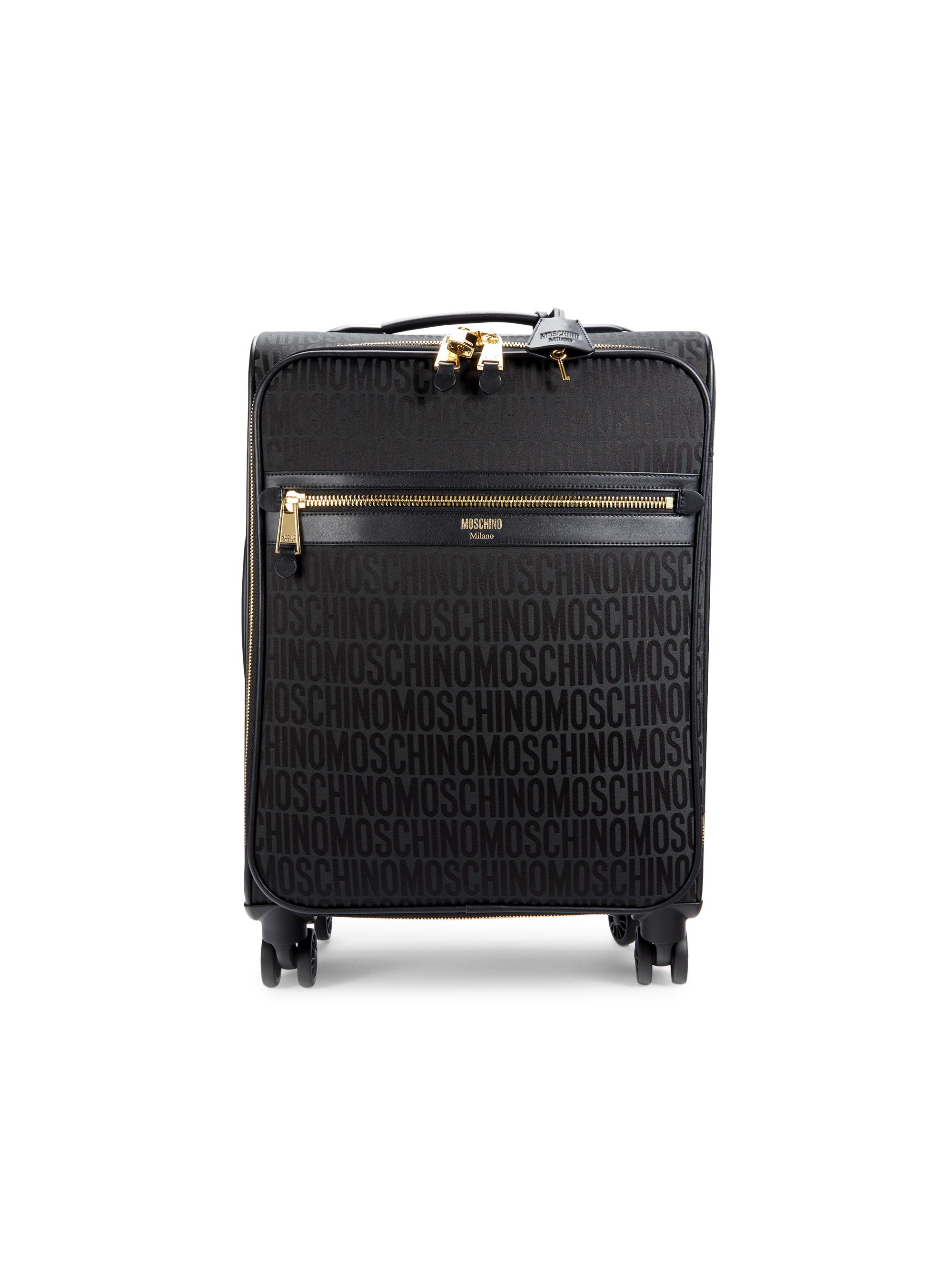 Click here for Moschino 18 Inch Spinner Suitcase - Black prices