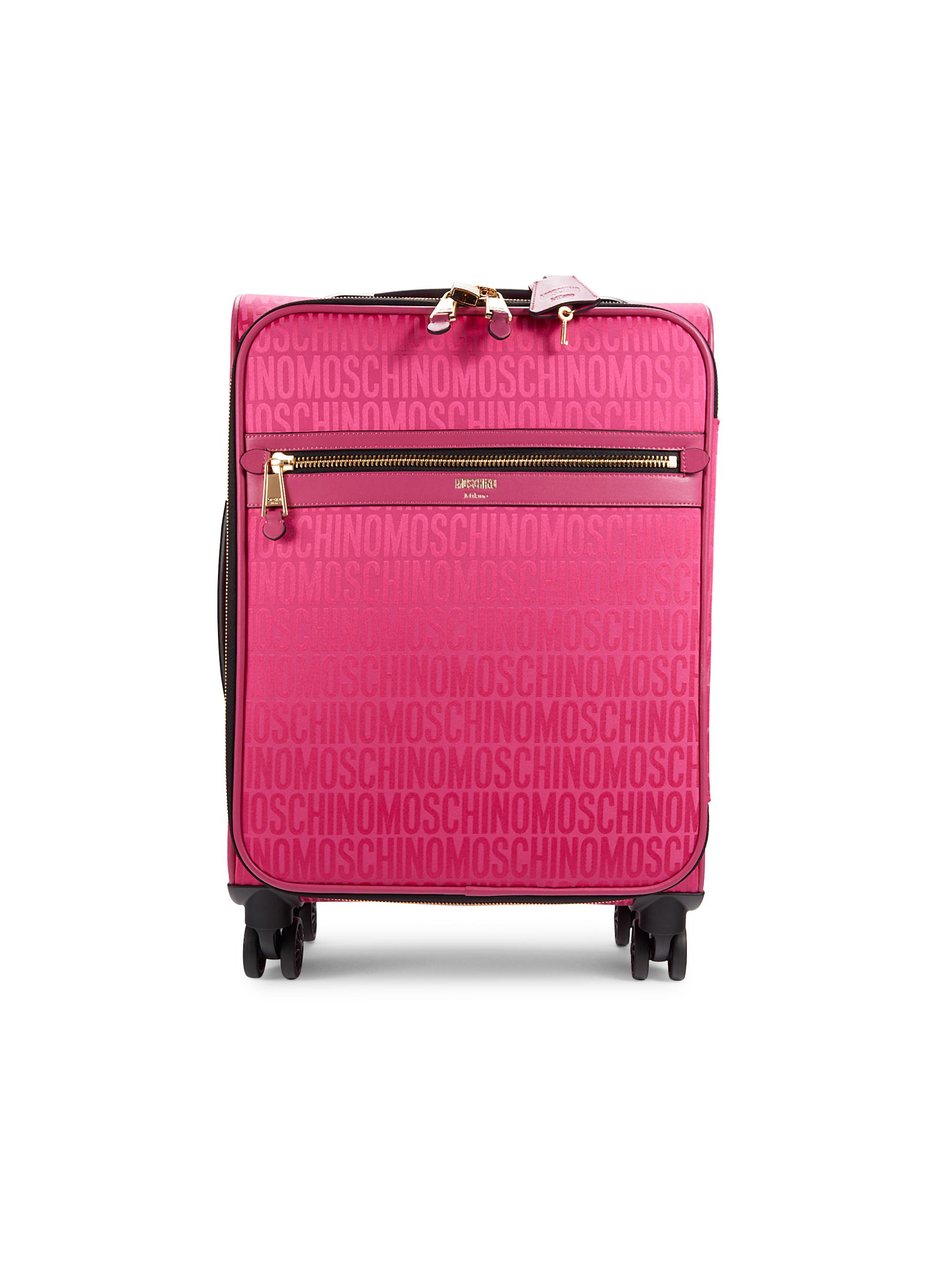 Click here for Moschino 18 Inch Spinner Suitcase - Pink prices