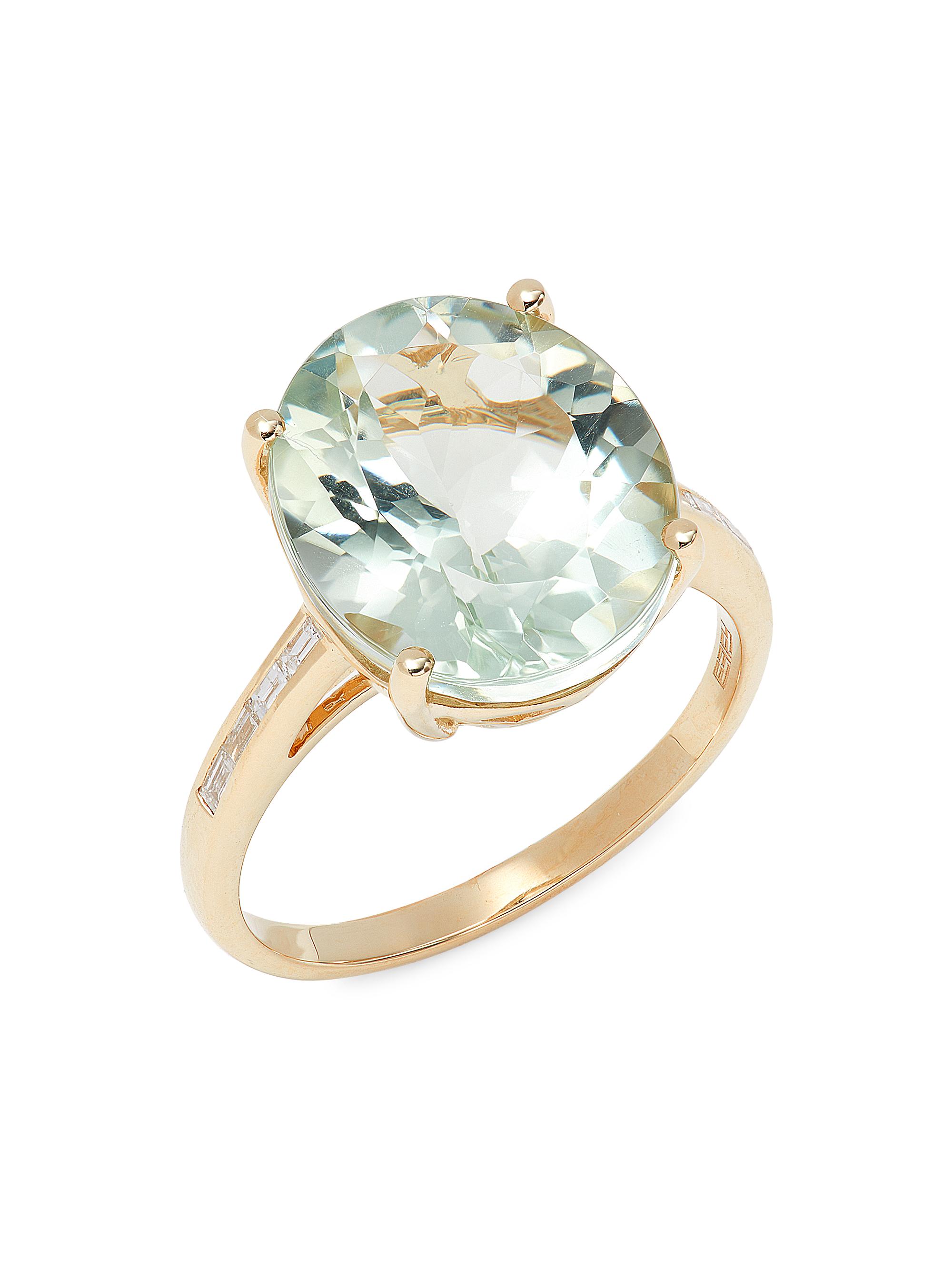 Click here for Effy Womens 14K Yellow Gold  Amethyst & 0.08 TCW D... prices