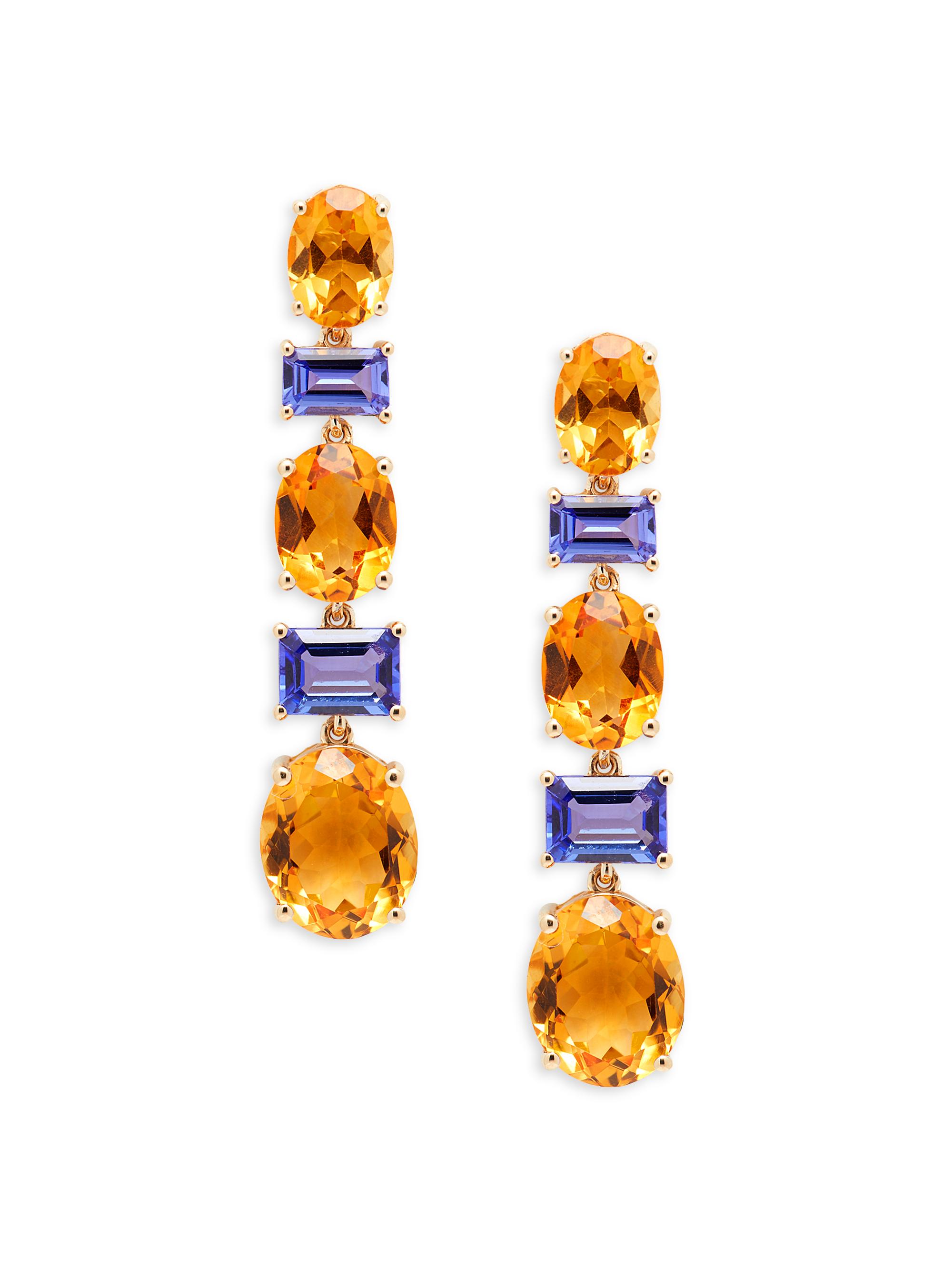 Click here for Effy Womens 14K Yellow Gold  Citrine & Tanzanite D... prices