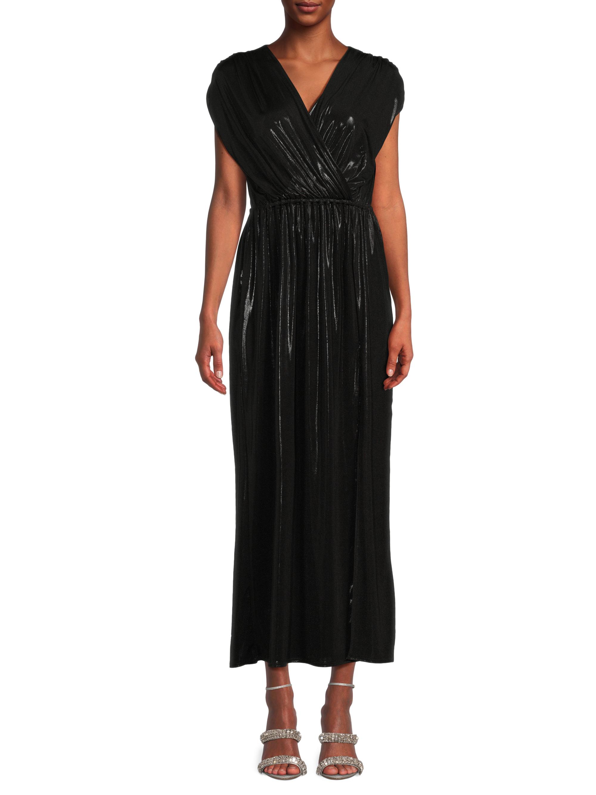 Click here for Renee C. Womens Faux Wrap Metallic Maxi Dress - Bl... prices