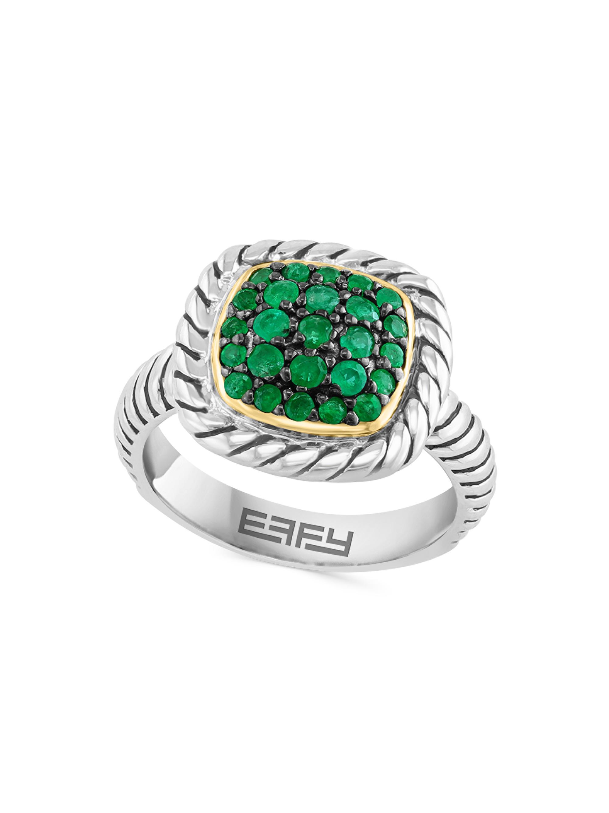 Click here for Effy Eny Womens Two Tone Sterling Silver & Emerald... prices