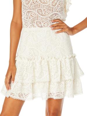 Robert Graham Marisol Ruffled Paisley Eyelet Skirt on SALE | Saks OFF 5TH