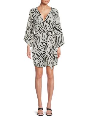 Tash+Sophie Animal Print Wrap Mini Dress on SALE | Saks OFF 5TH