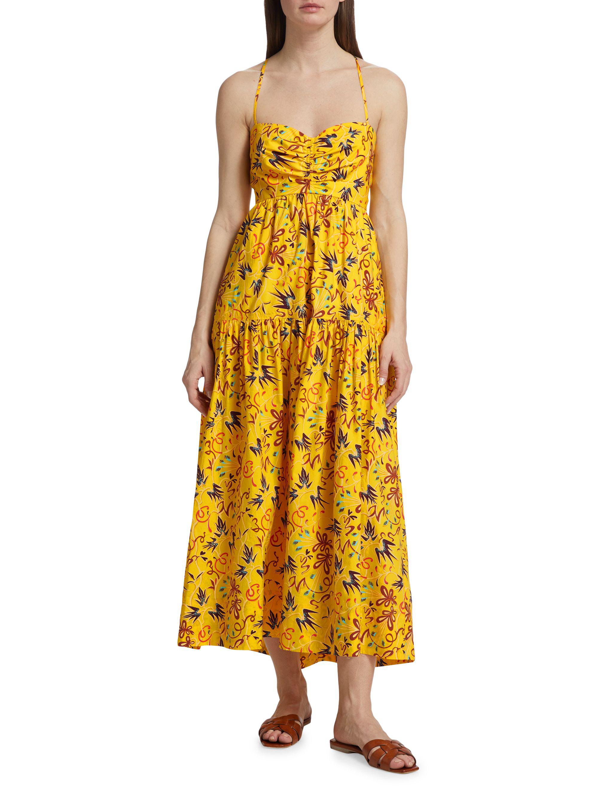 Click here for A. l.c. Womens Arit Floral Maxi Dress - Yellow - S... prices