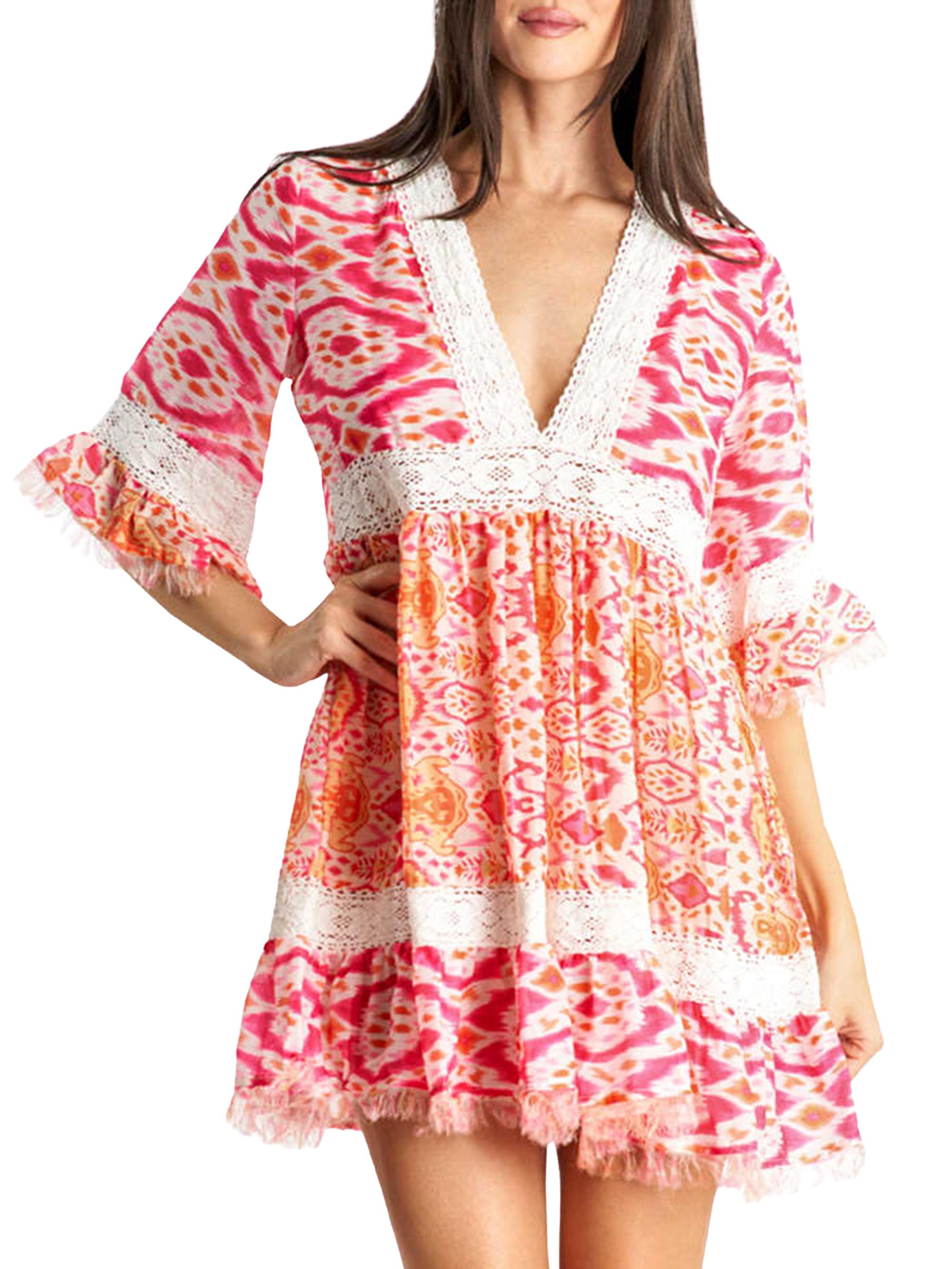 Click here for La Moda Clothing Womens Lace Trim Shift Minidress... prices