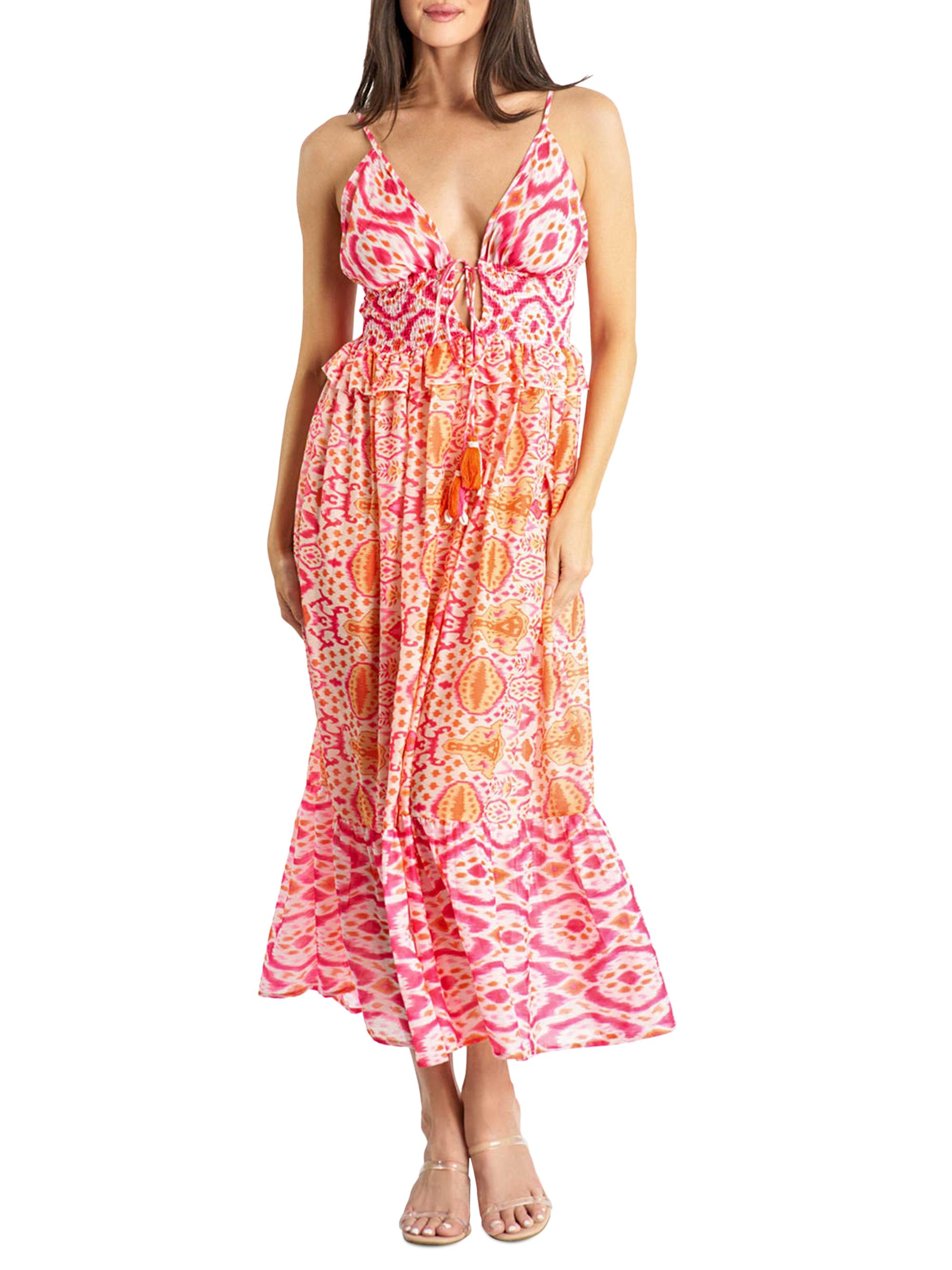 Click here for La Moda Clothing Womens Ikat Tiered Midi-Dress - S... prices