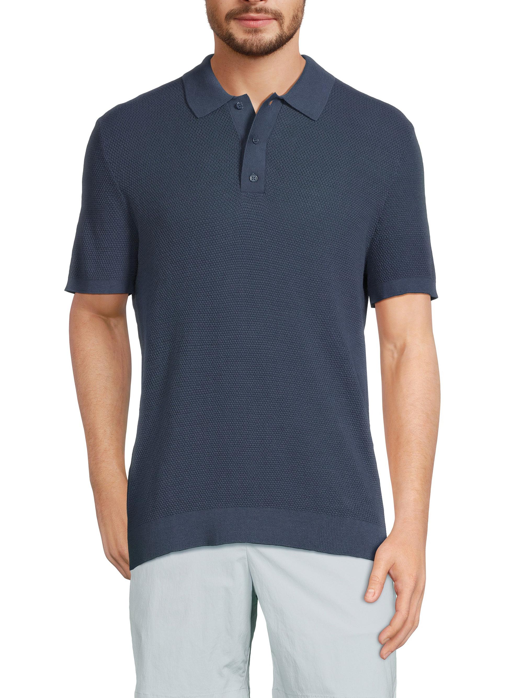 Click here for Onia Mens Textured Polo - Vintage Indigo - Size XL prices