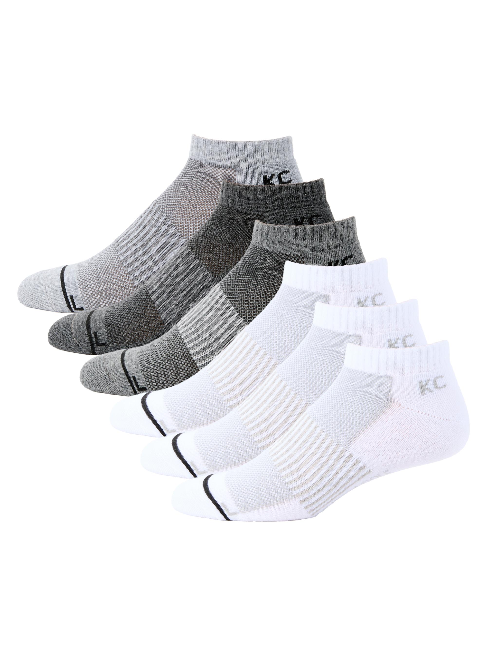 Click here for Kenneth Cole Mens 6-Pack Striped Ankle Socks - Gre... prices