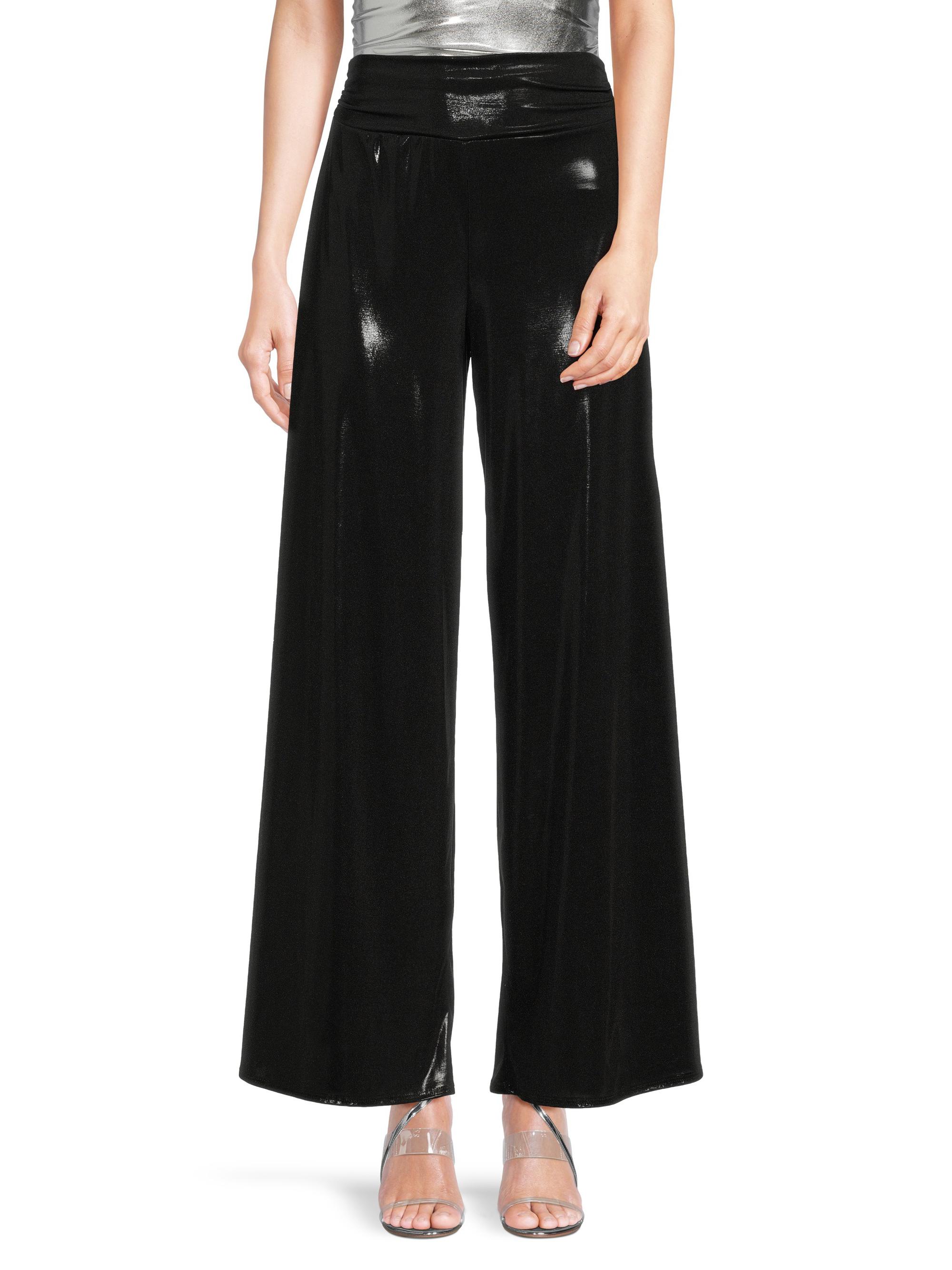 Click here for Renee C. Womens Metallic Wide Leg Pants - Black -... prices