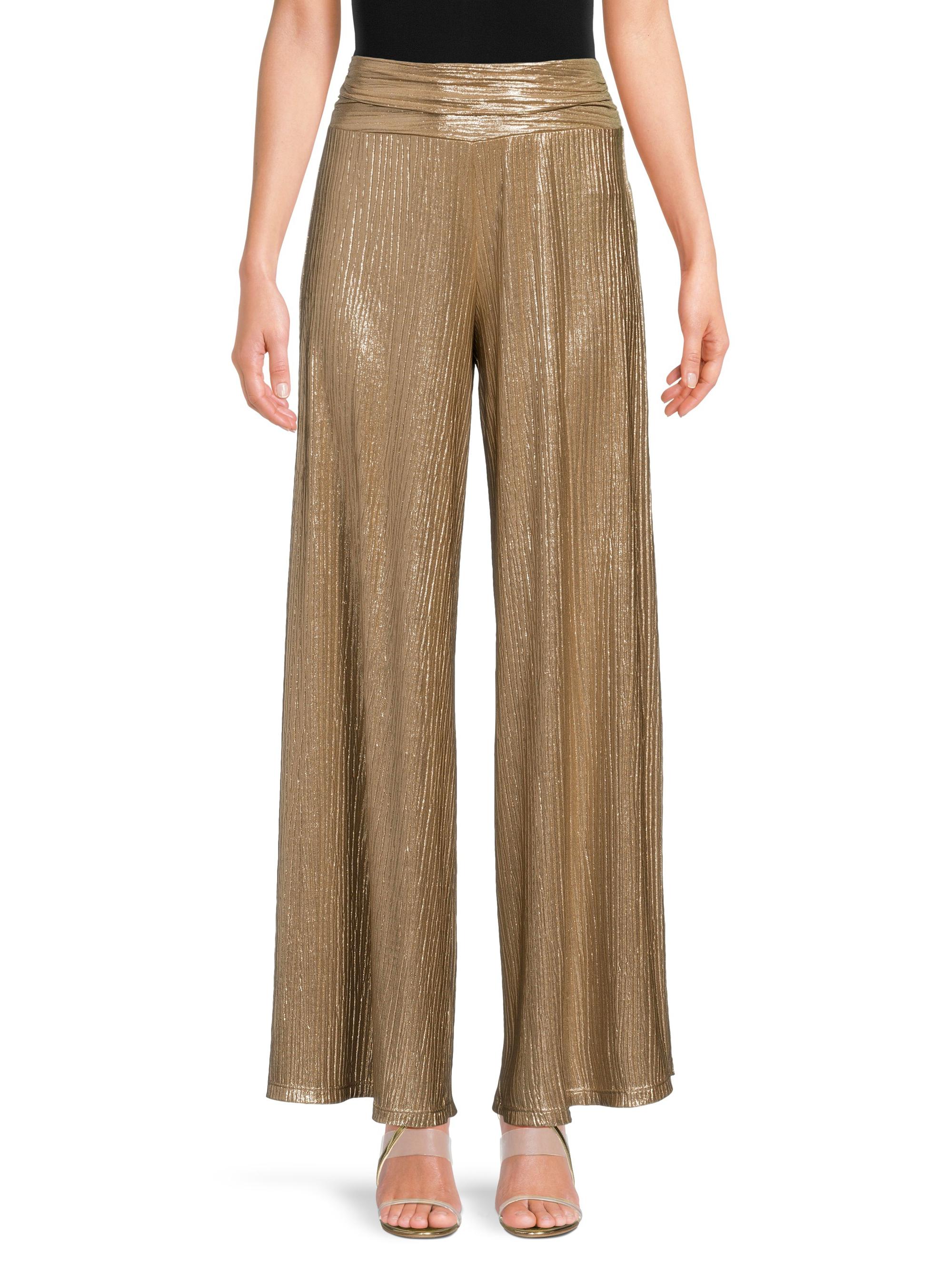 Click here for Renee C. Womens Metallic Wide Leg Pants - Gold - S... prices