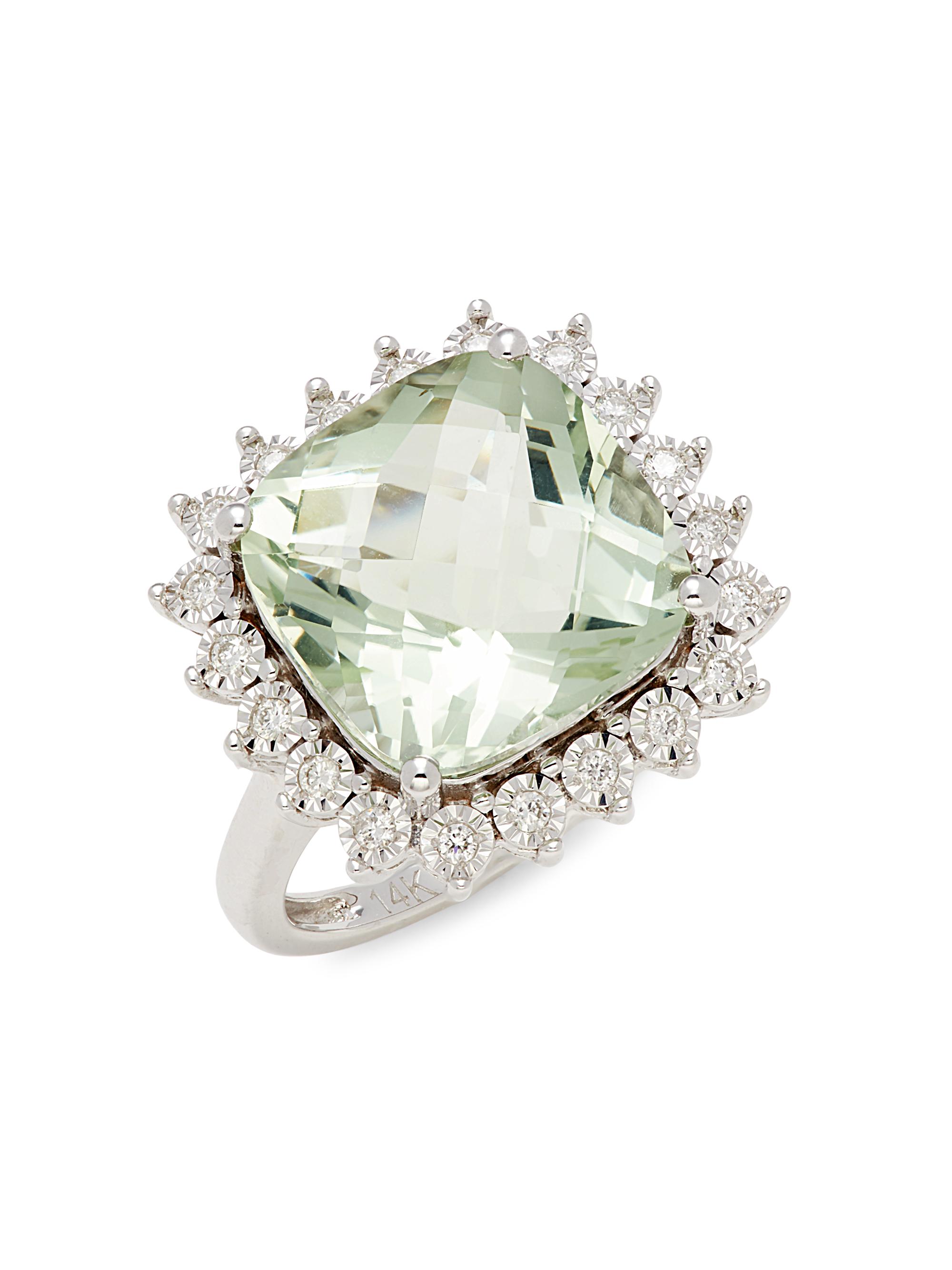 Click here for Effy Womens 14K White Gold  9.35 TCW Green Amethys... prices