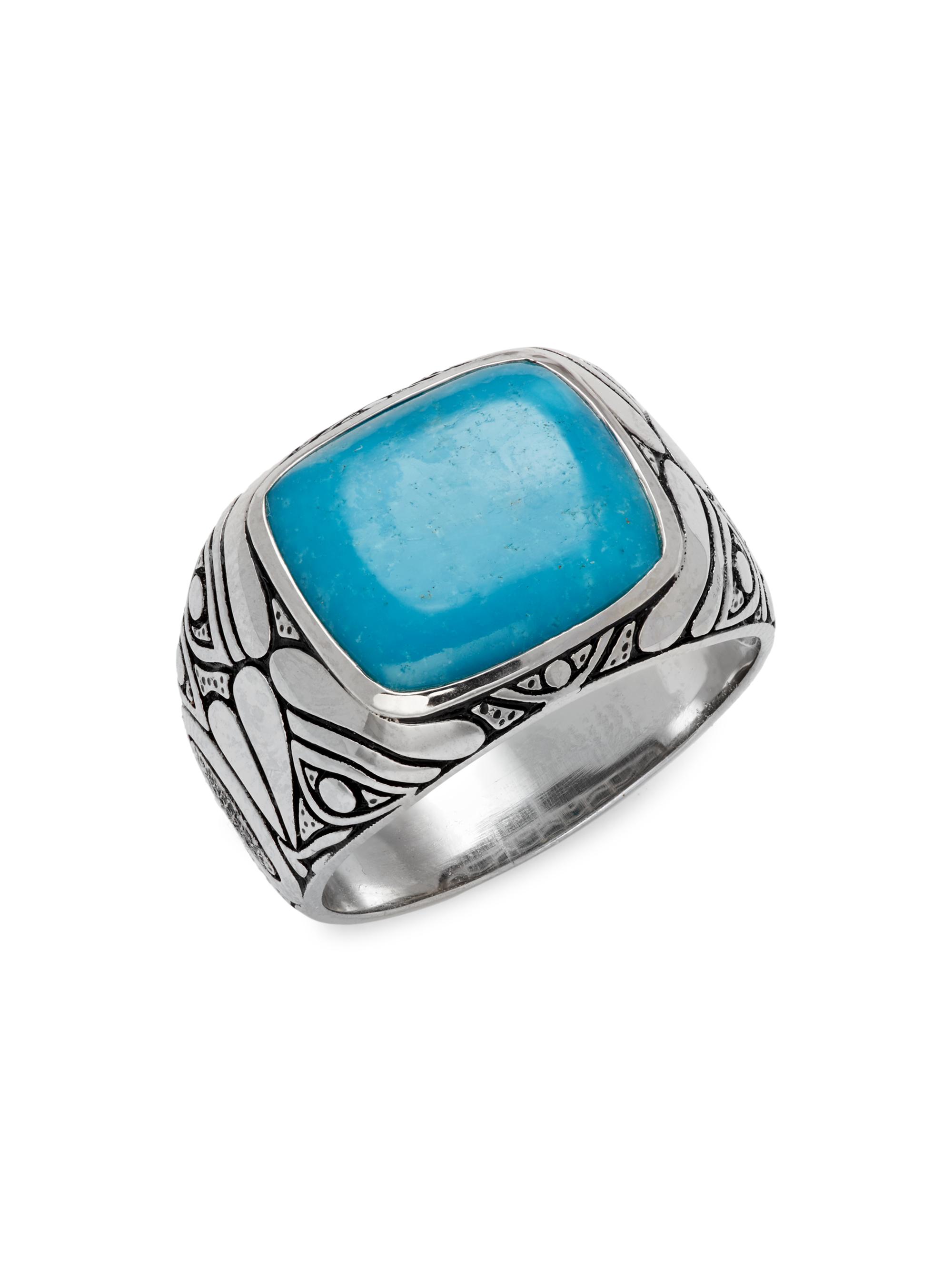 Click here for Effy Womens Sterling Silver  Turquoise & Diamond D... prices