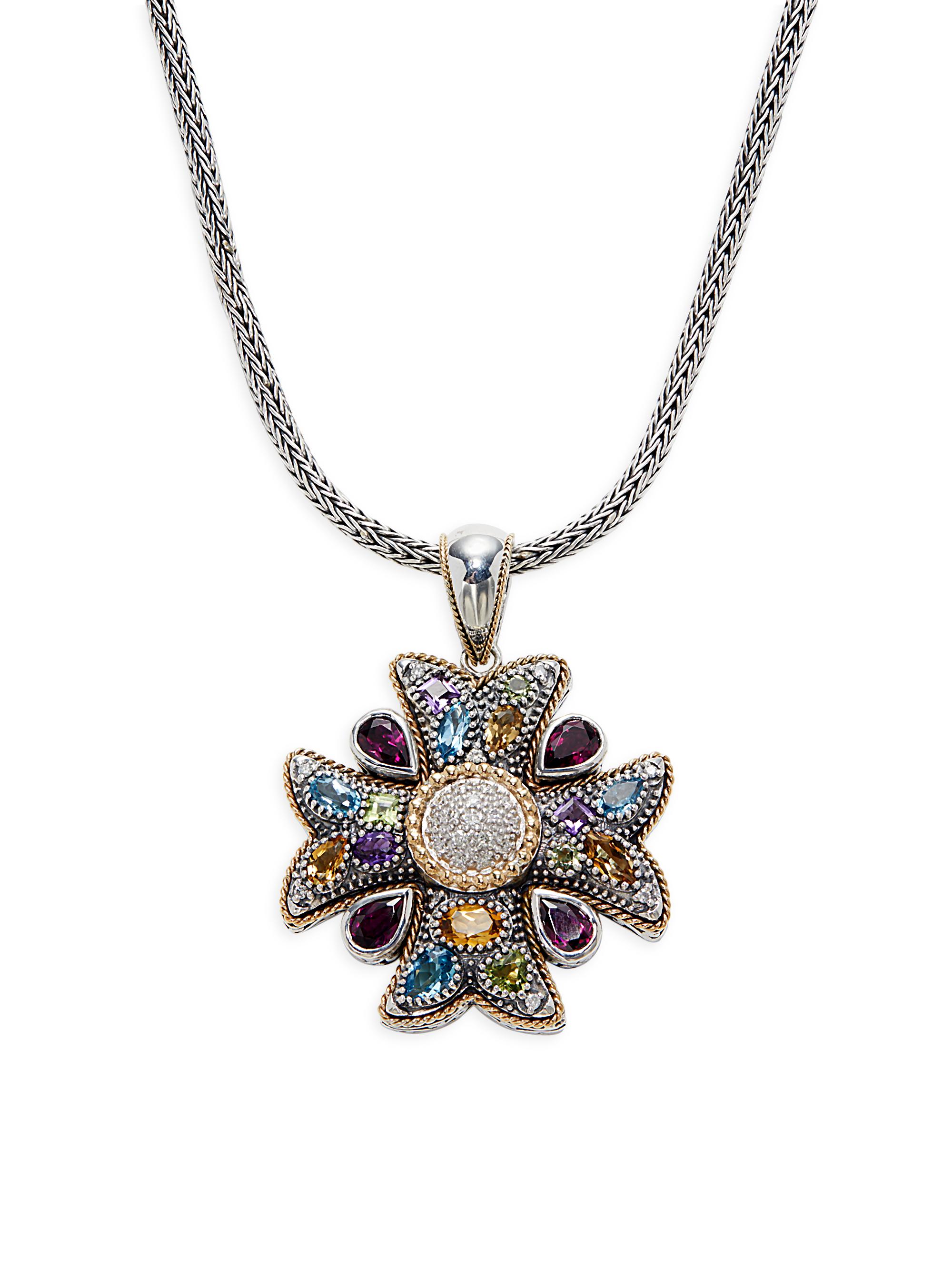 Click here for Effy Womens Sterling Silver  18K Yellow Gold & Mul... prices