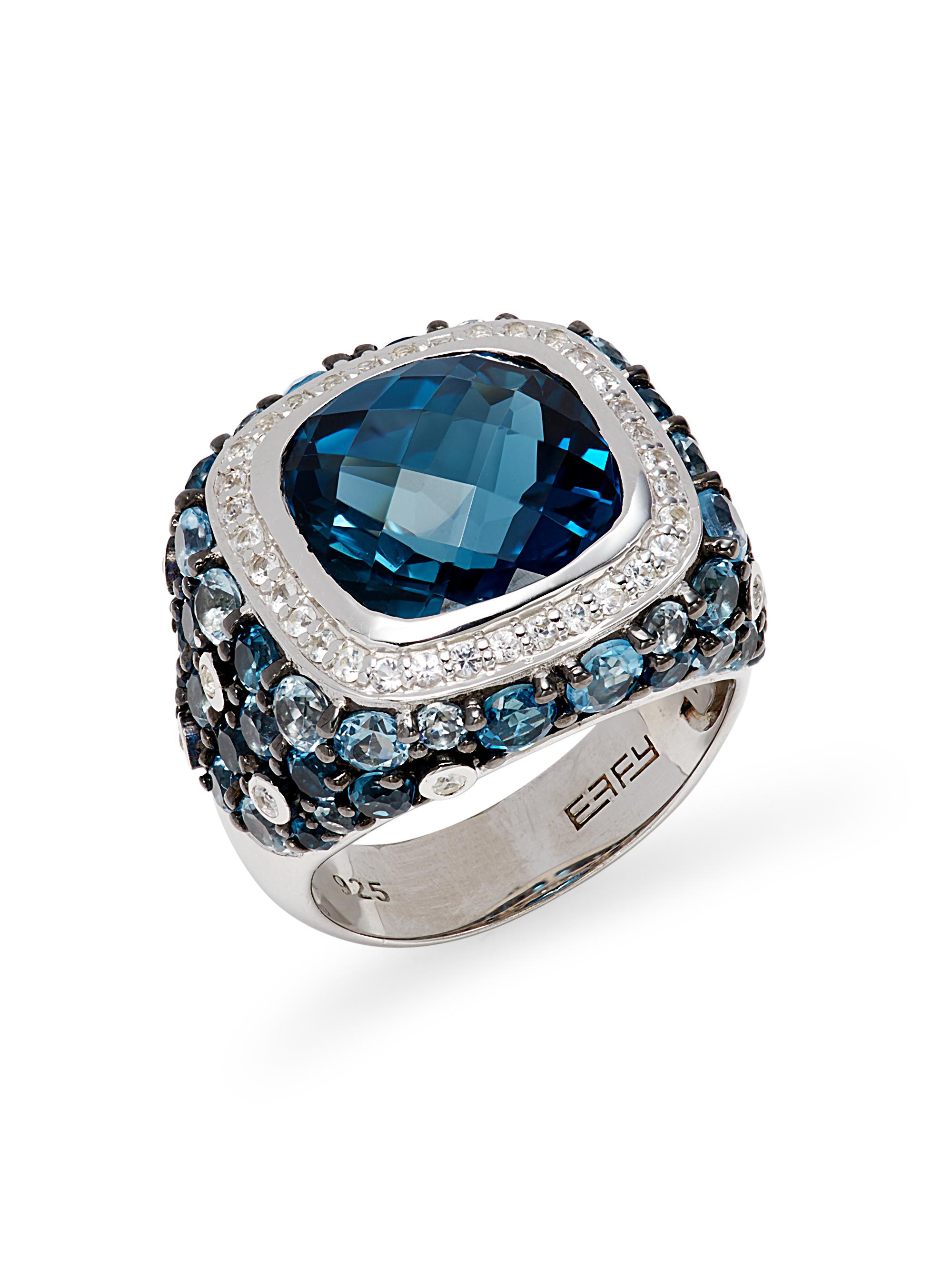 Click here for Effy Womens Sterling Silver  Topaz & Sapphire Ring... prices