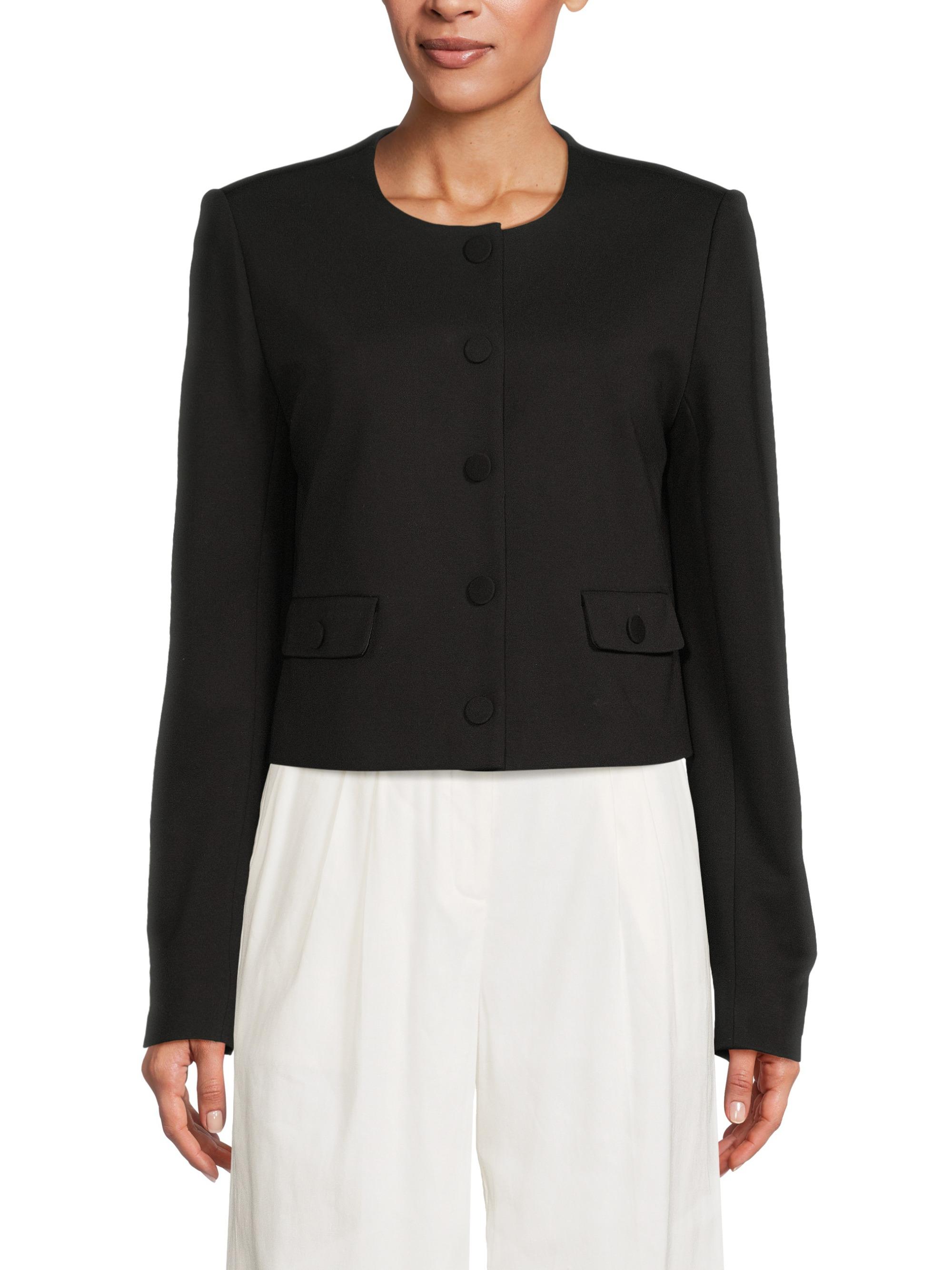 Click here for Calvin Klein Womens Long Sleeve Jacket - Black - S... prices