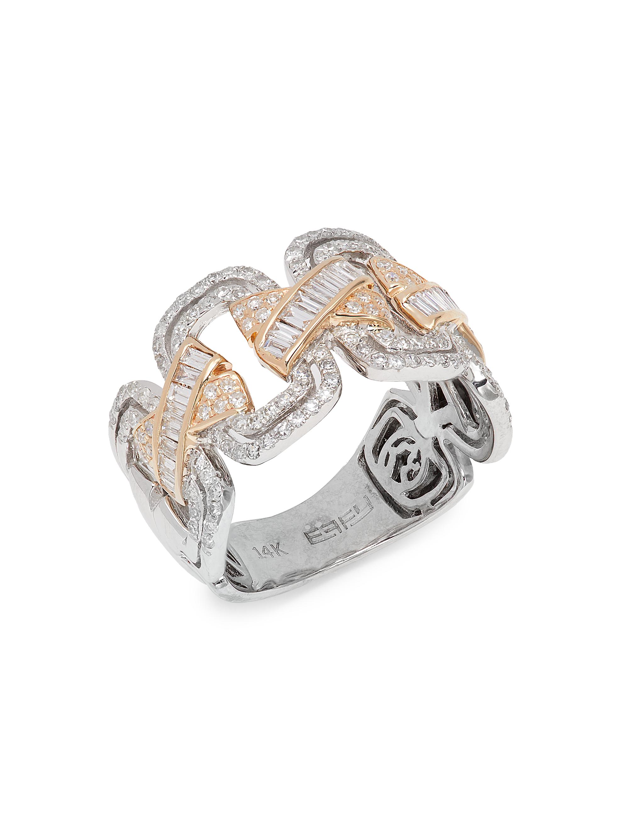 Click here for Effy Womens 14K Two Tone Gold & 0.89 TCW Diamond R... prices