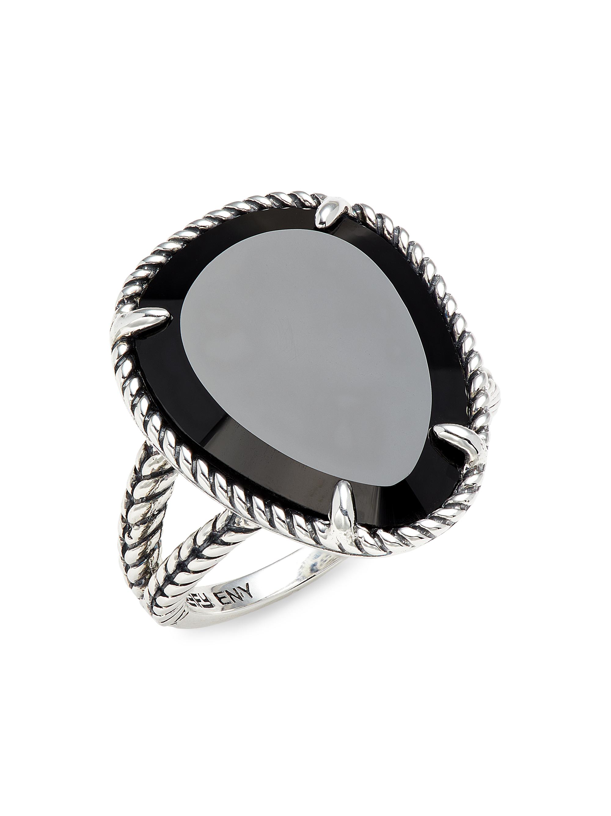 Click here for Effy Eny Womens Sterling Silver & Onyx Ring - Size... prices