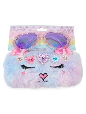 OMG Accessories Girl's Gwen Heart 2-Piece Sunglasses & Faux Fur Top ...
