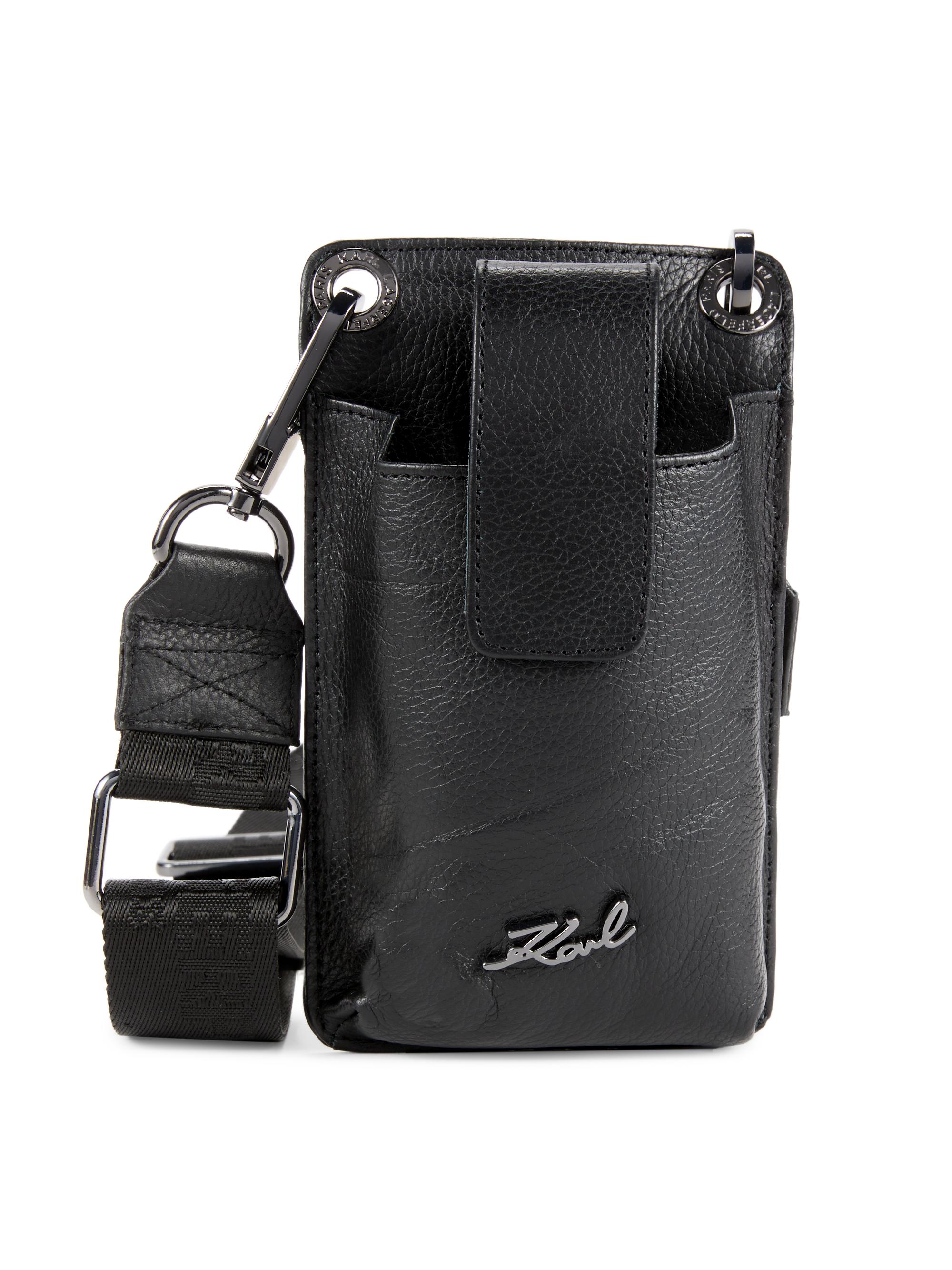 Click here for Karl Lagerfeld Paris Mens Logo Leather Phone Case... prices