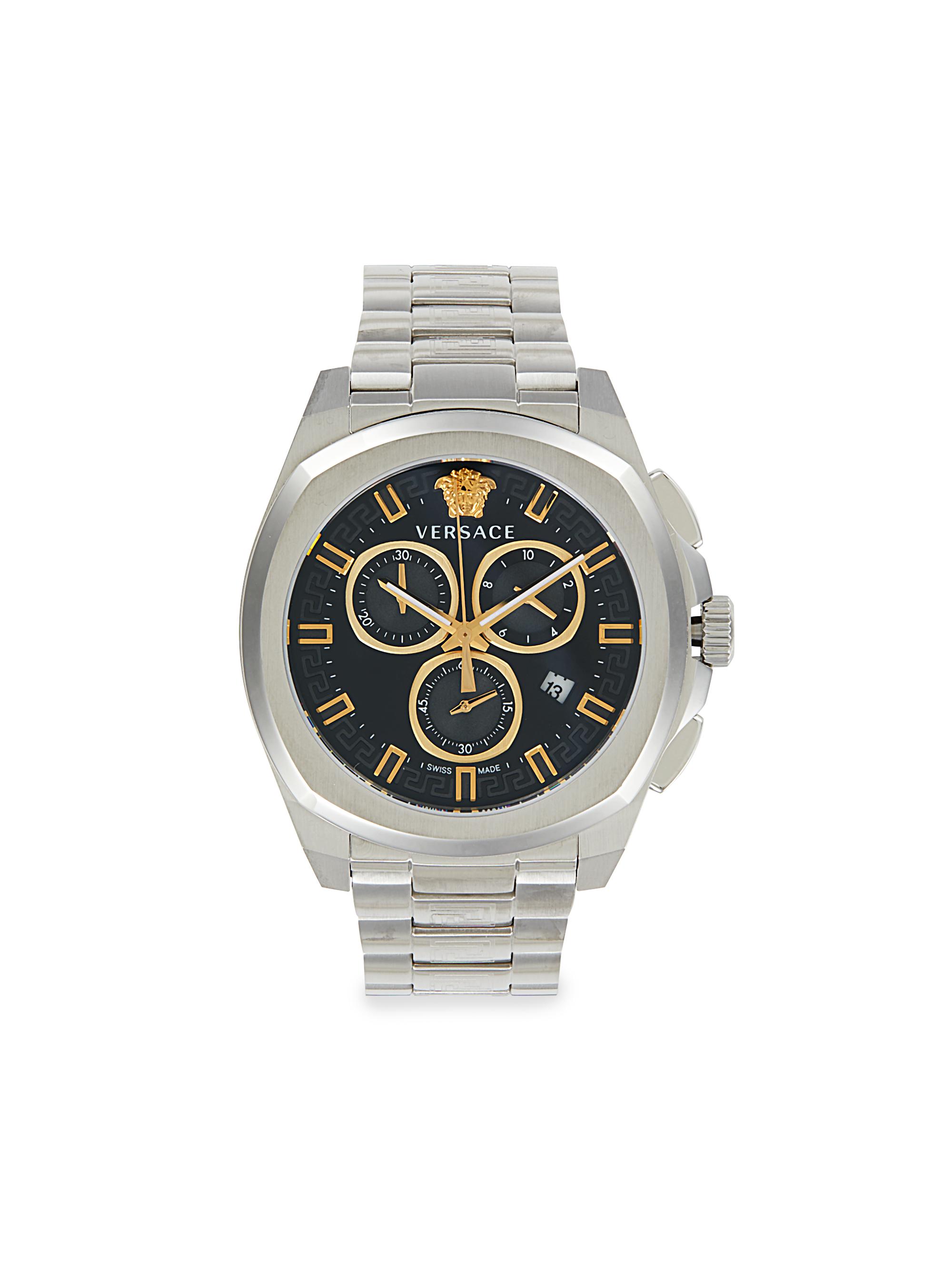 Click here for Versace Mens Geo Chrono 43MM Stainless Steel Brace... prices