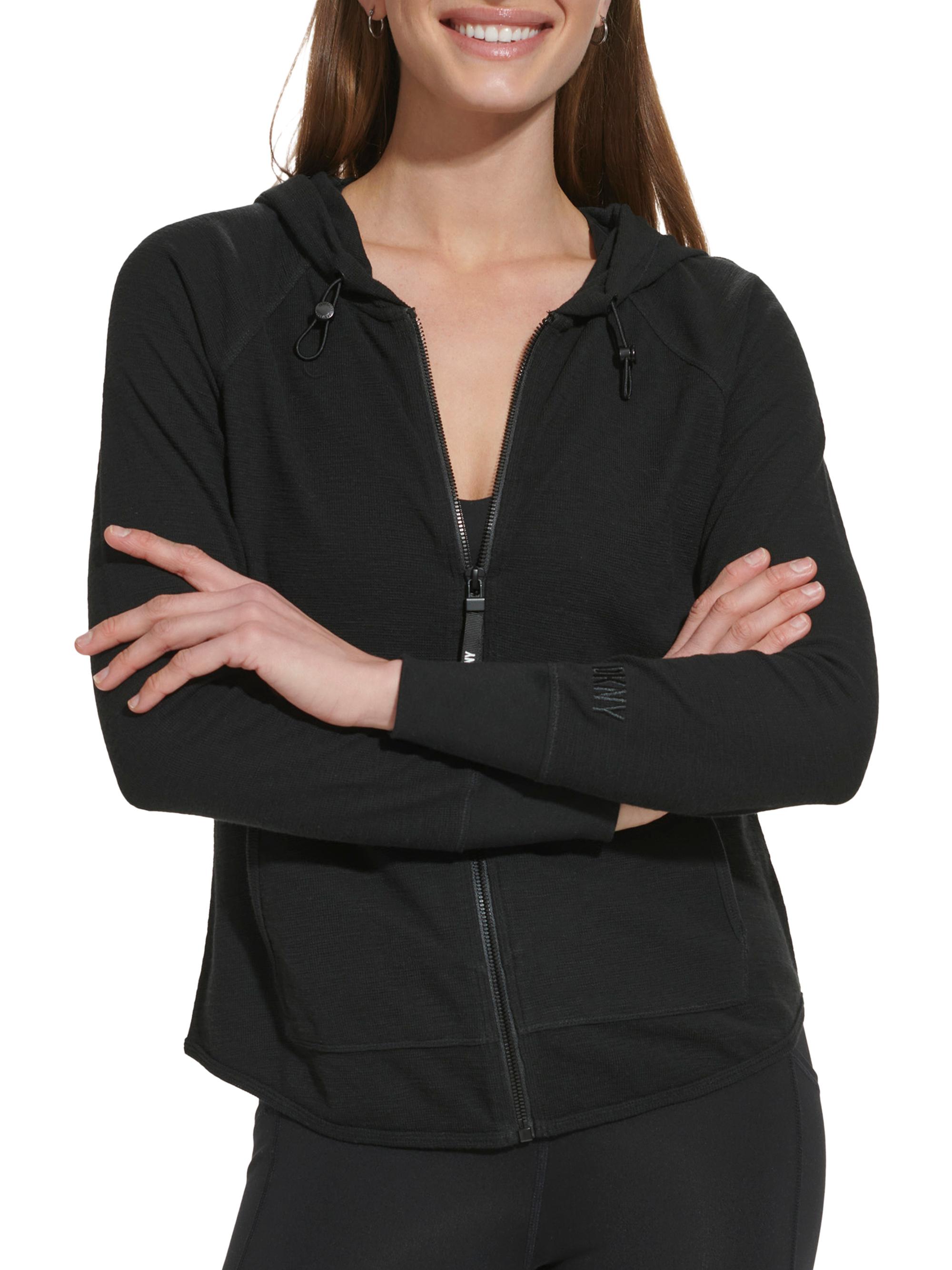 Click here for Dkny Womens Sport Zip-Front Hoodie Jacket - Black prices