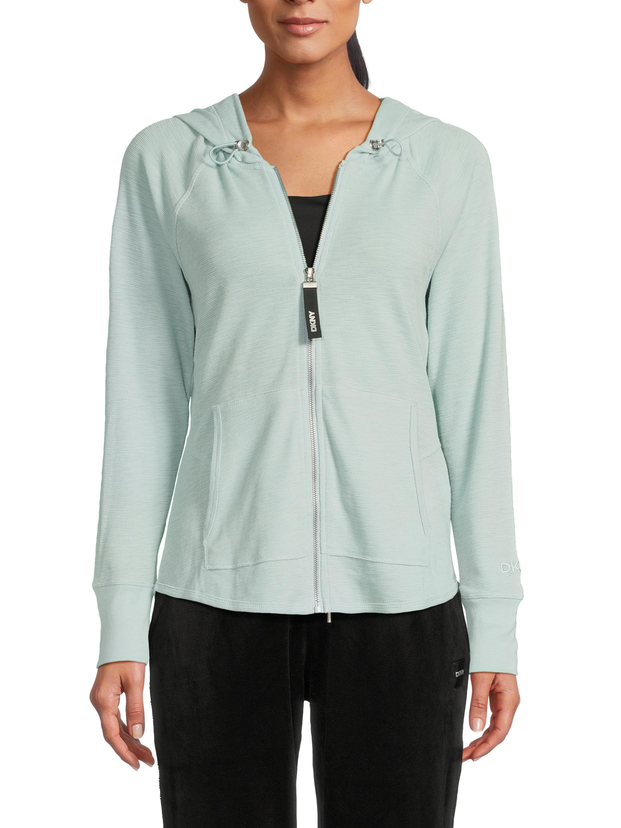 Click here for Dkny Sport Womens Exposed Seam Jacket - Mineral Bl... prices