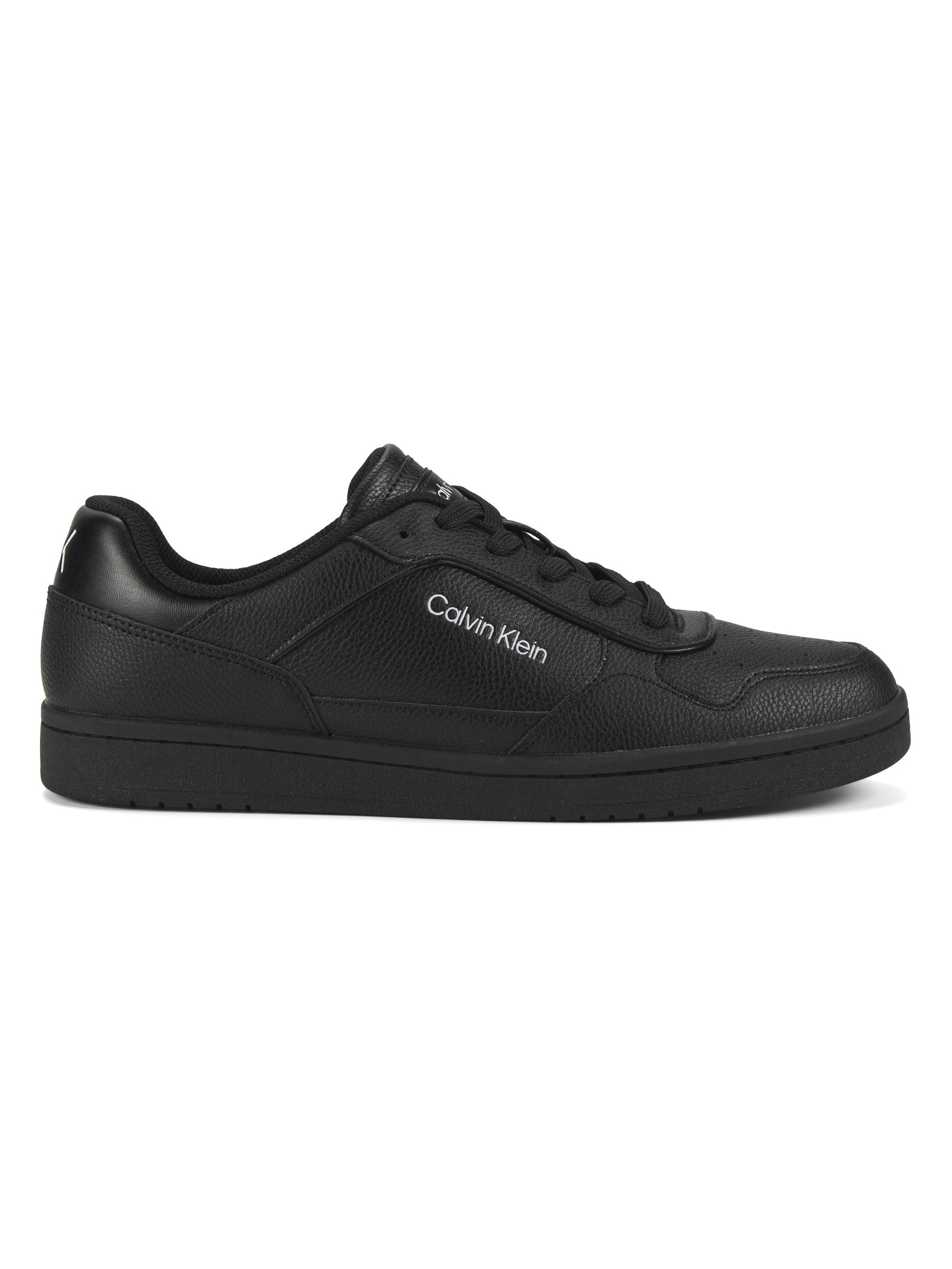 Calvin Klein Mens Landy Round Toe Lace Up Sneakers - Black