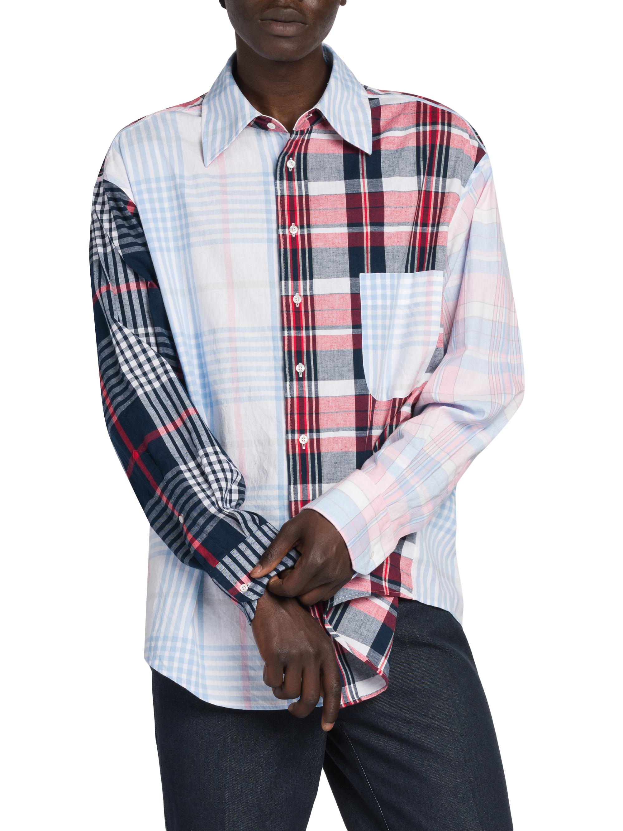 Click here for Thom Browne Mens Plaid Shirt - Red White Blue - Si... prices