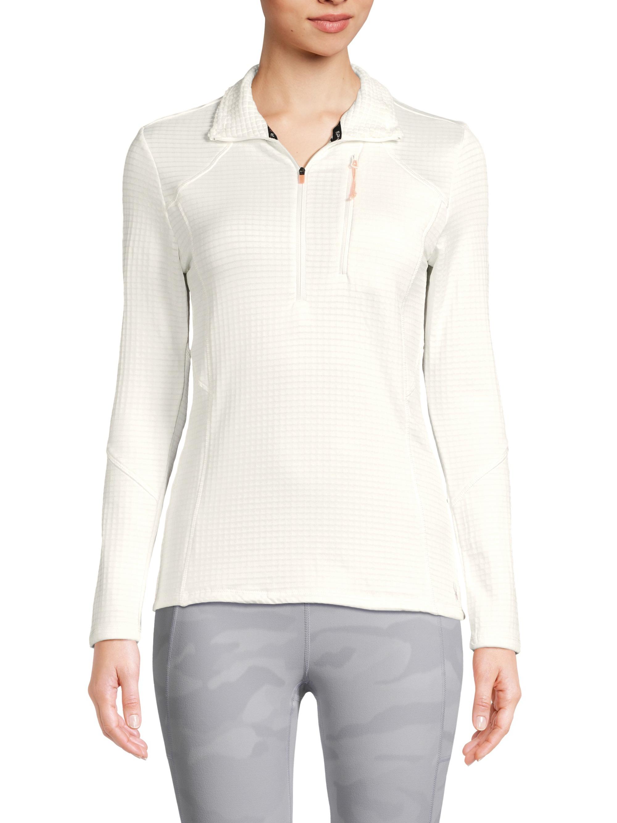 Click here for Spyder Womens Textured Zip Top - Off White - Size... prices