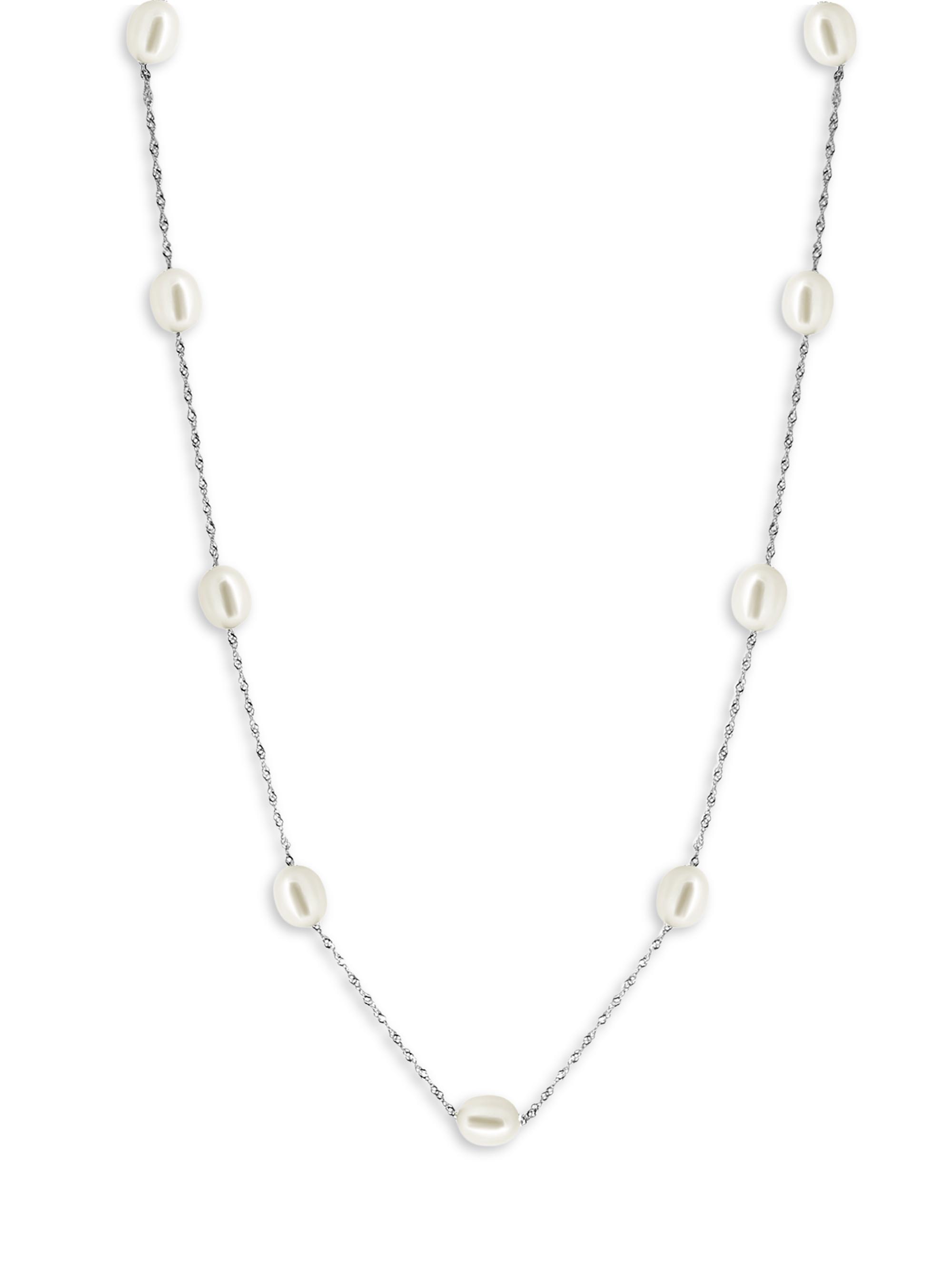 Click here for Effy Womens Sterling Silver & Freshwater Pearl Sta... prices