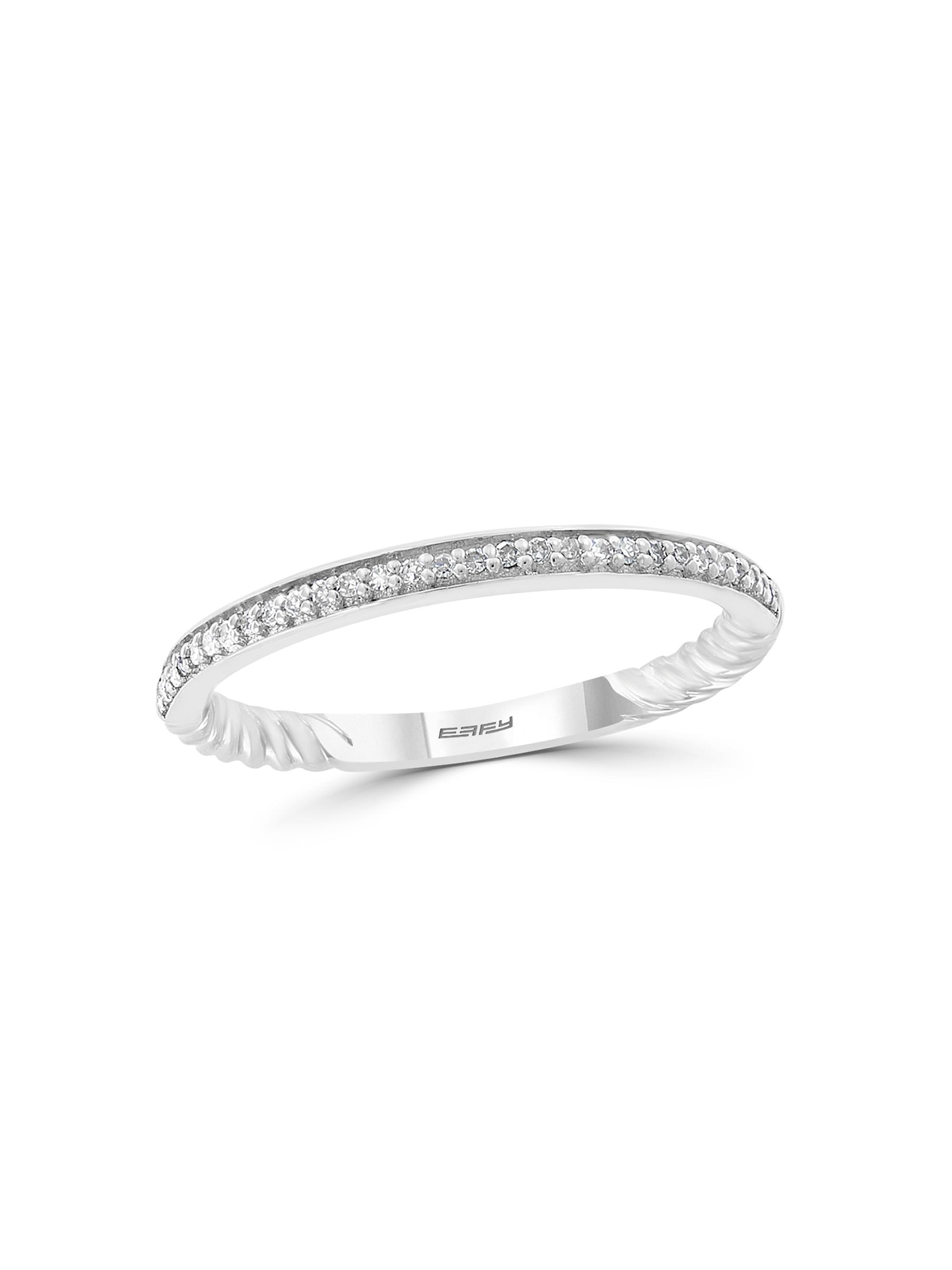 Click here for Effy Womens Sterling Silver & 0.08 TCW Diamond Rin... prices