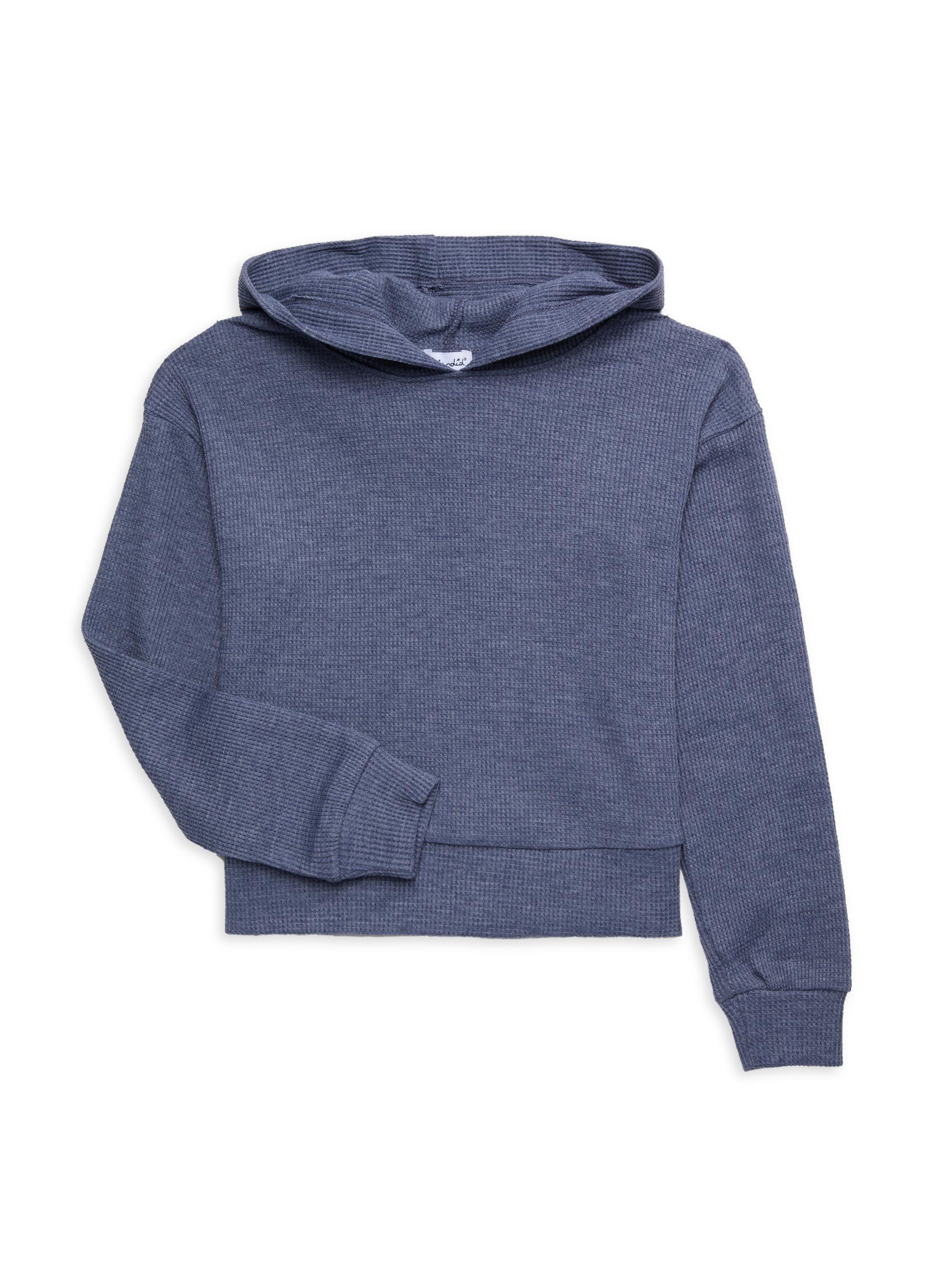 Click here for Splendid Girls Waffle-Knit Hoodie - Deep Navy - Si... prices