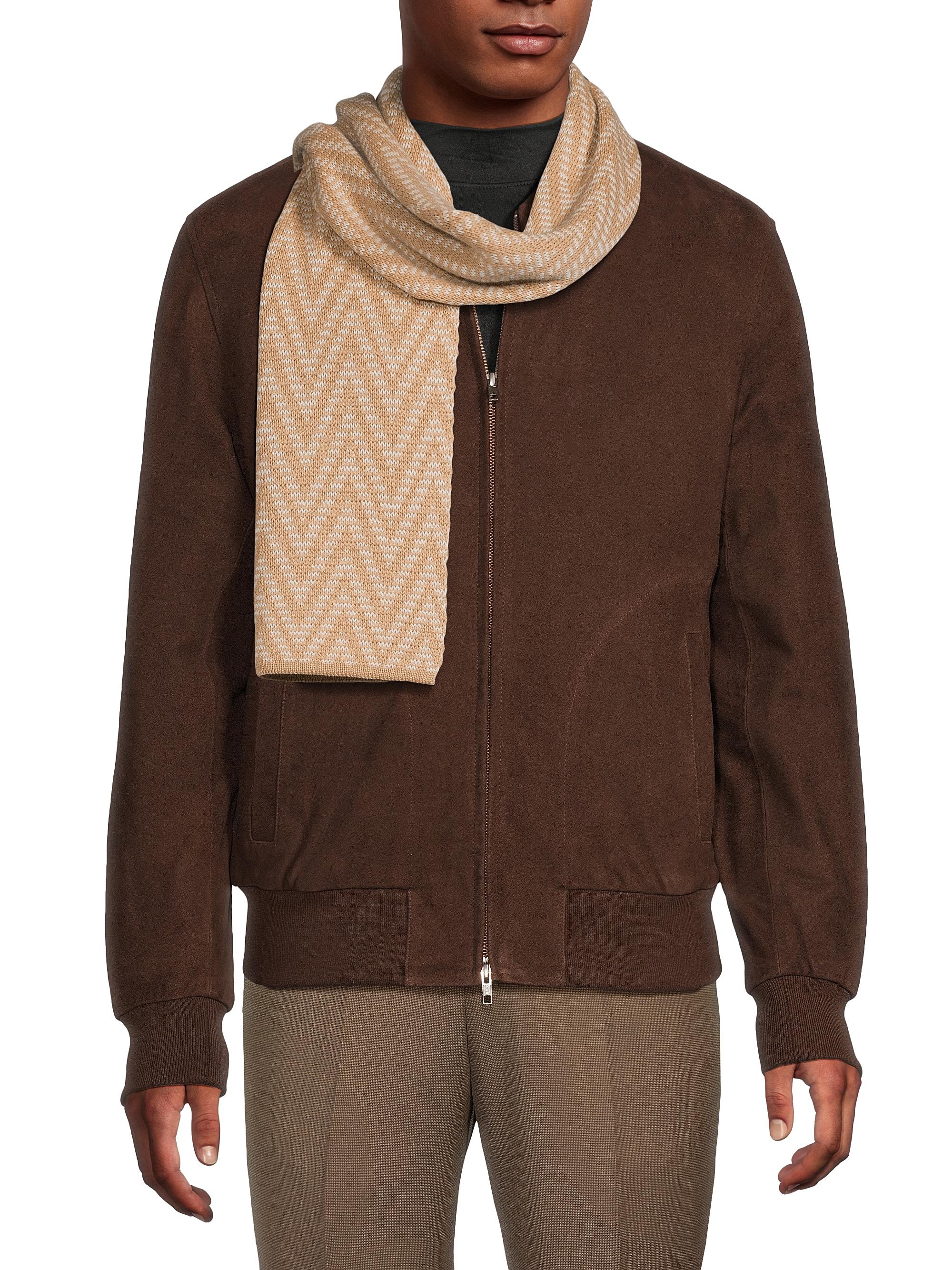 Click here for Missoni Mens Chevron Wool Blend Scarf - Tan prices