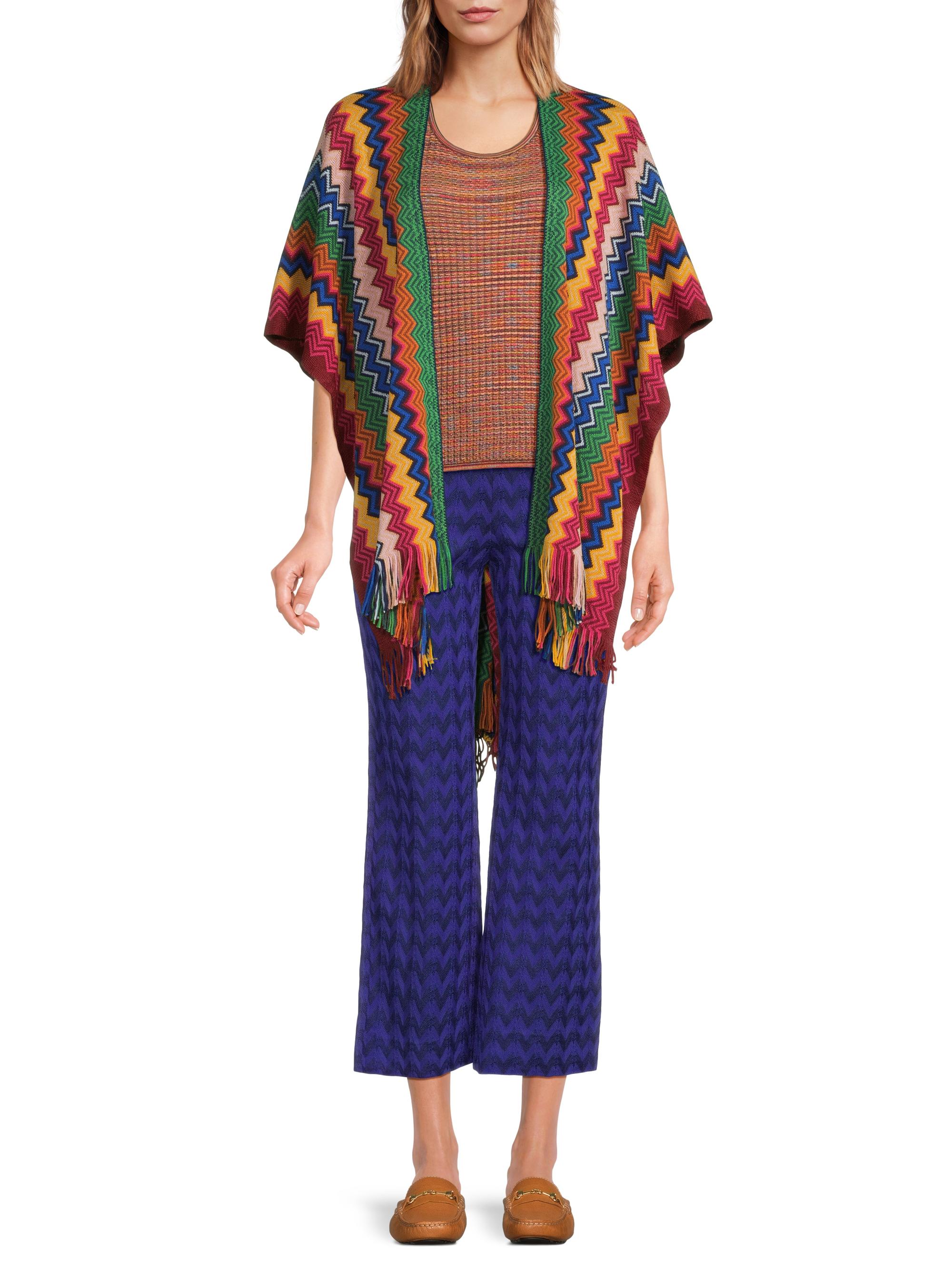 Click here for Missoni Womens Chevron Fringe Wool-Blend Ruana prices