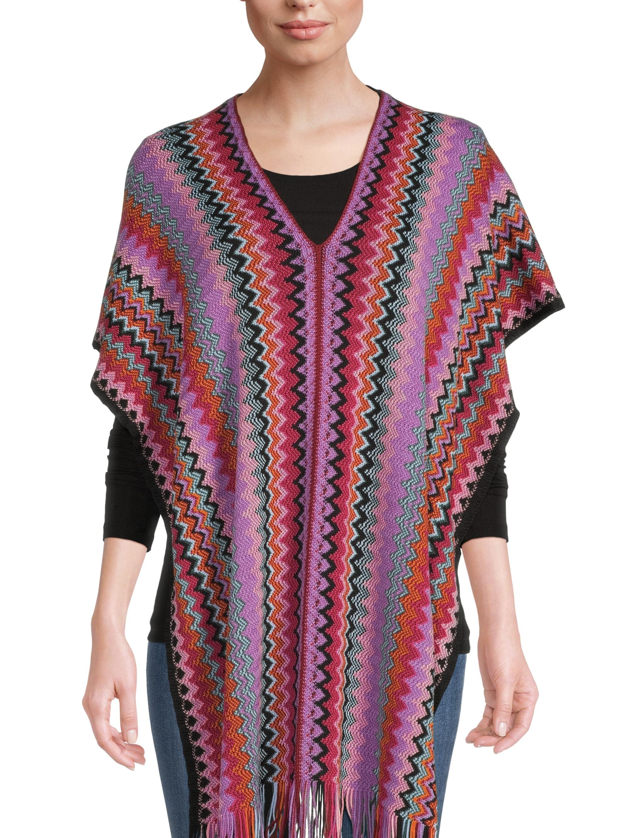 Click here for Missoni Womens Chevron Knit Wool Blend Poncho prices