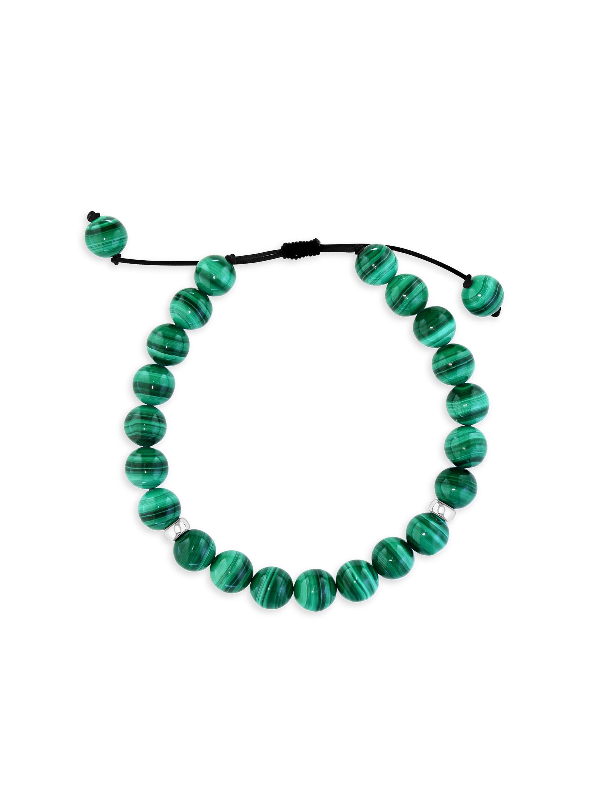 Click here for Effy Mens Sterling Silver & Malachite Beaded Bolo... prices