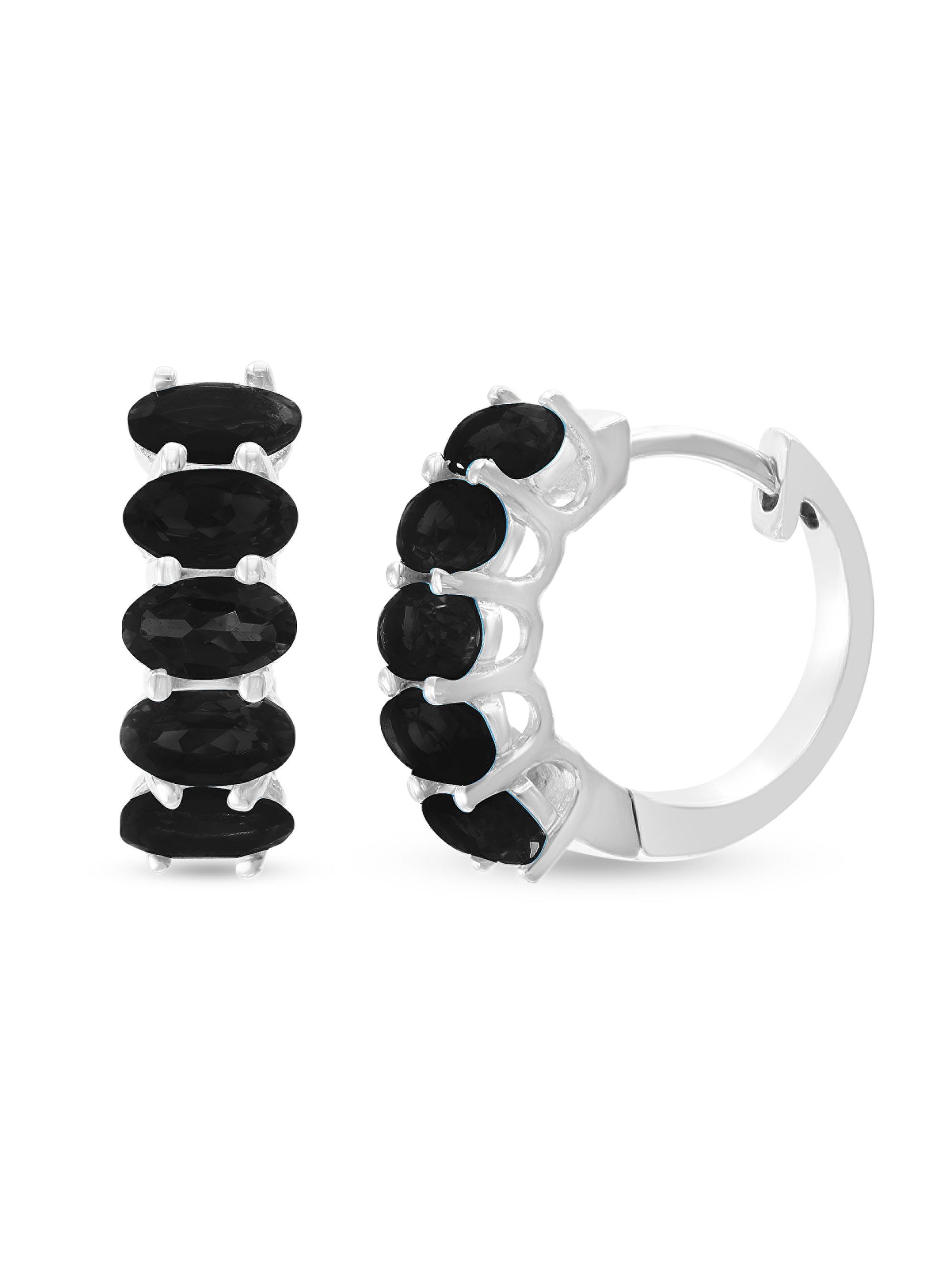 Click here for Effy Eny Womens Sterling Silver & Onyx Huggie Earr... prices
