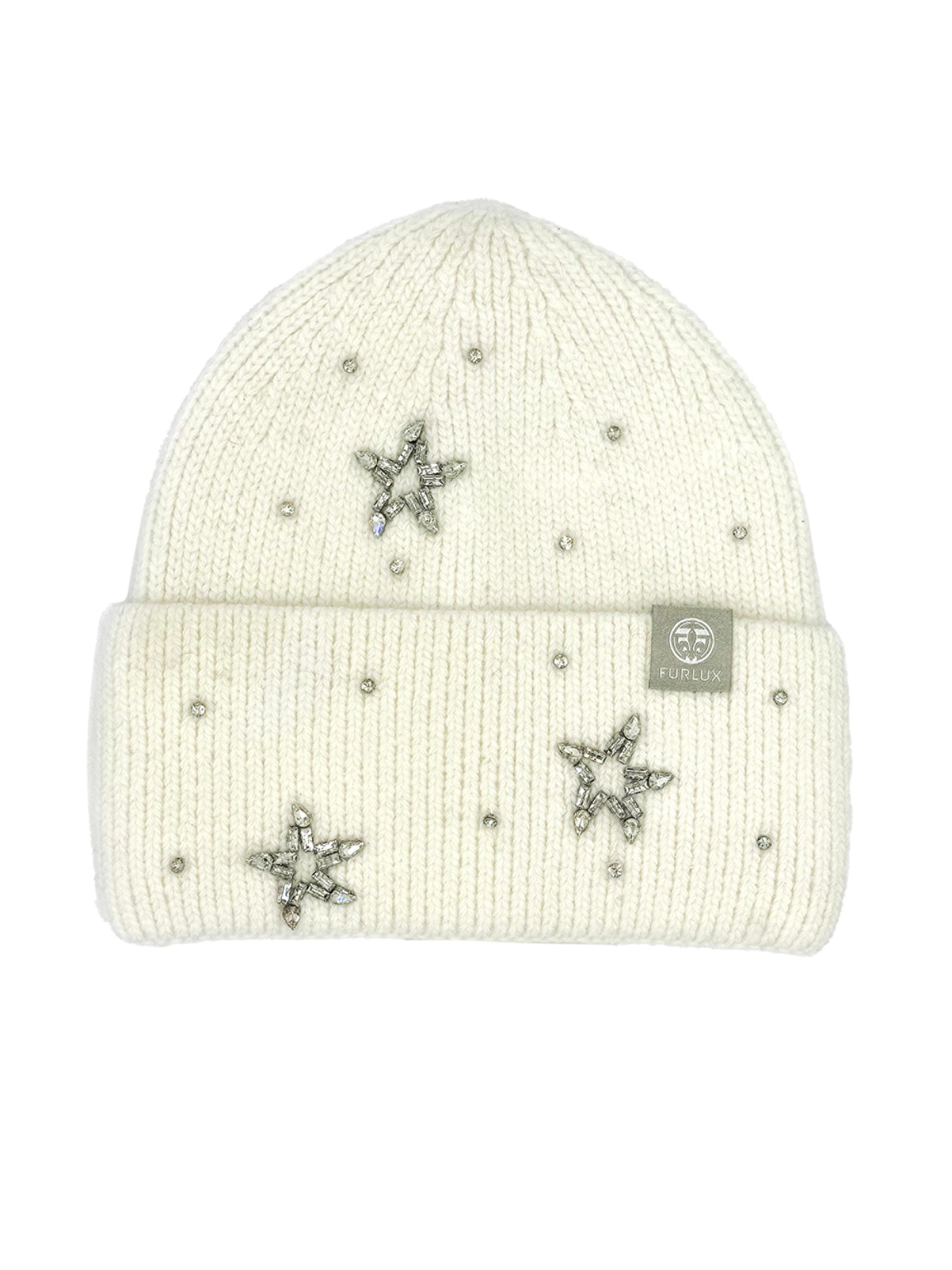 Click here for Furlux Womens Embellished Wool-Blend Beanie - Whit... prices