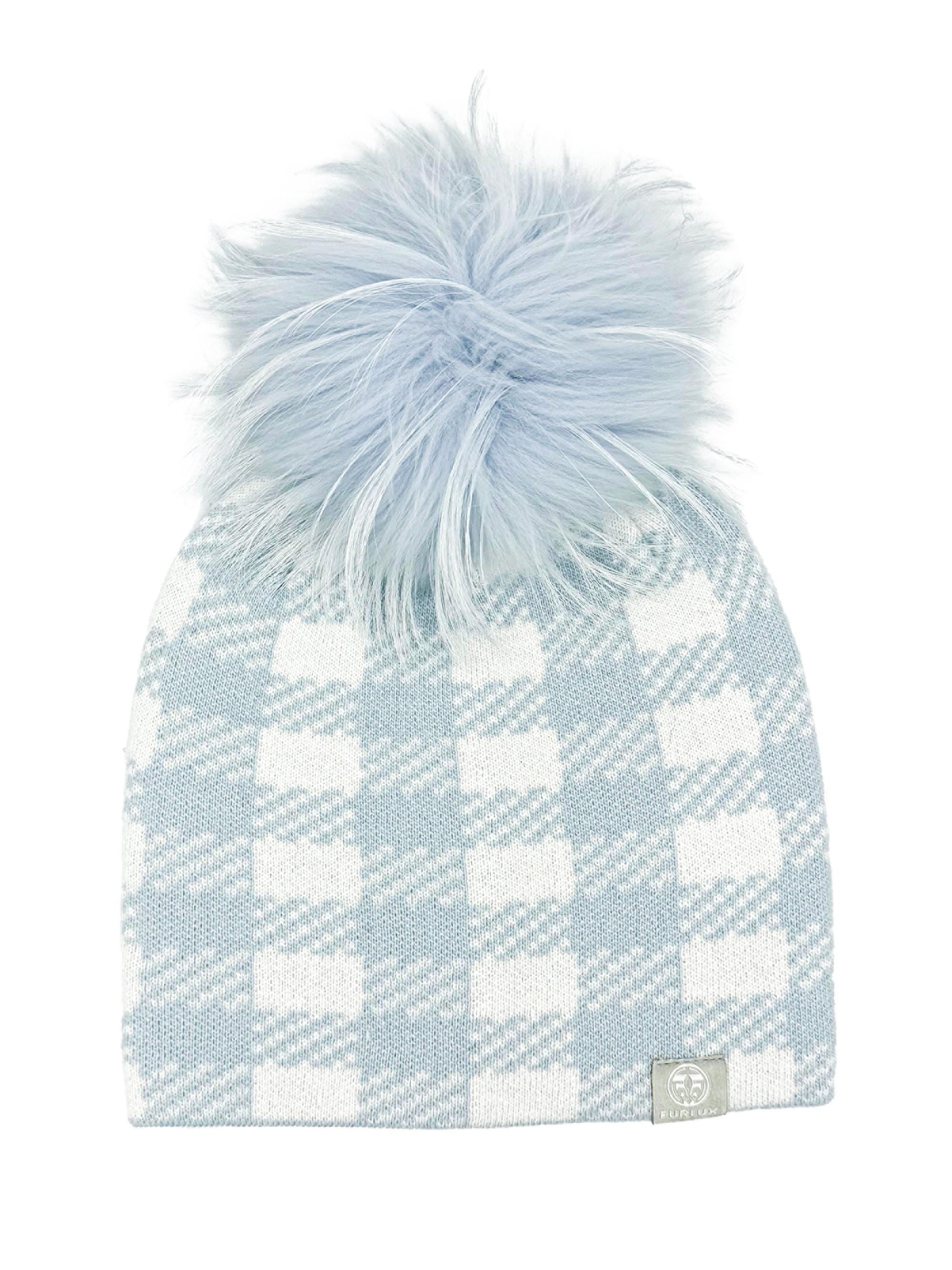 Click here for Furlux Womens Faux-Fur Trim Wool-Cashmere Beanie -... prices