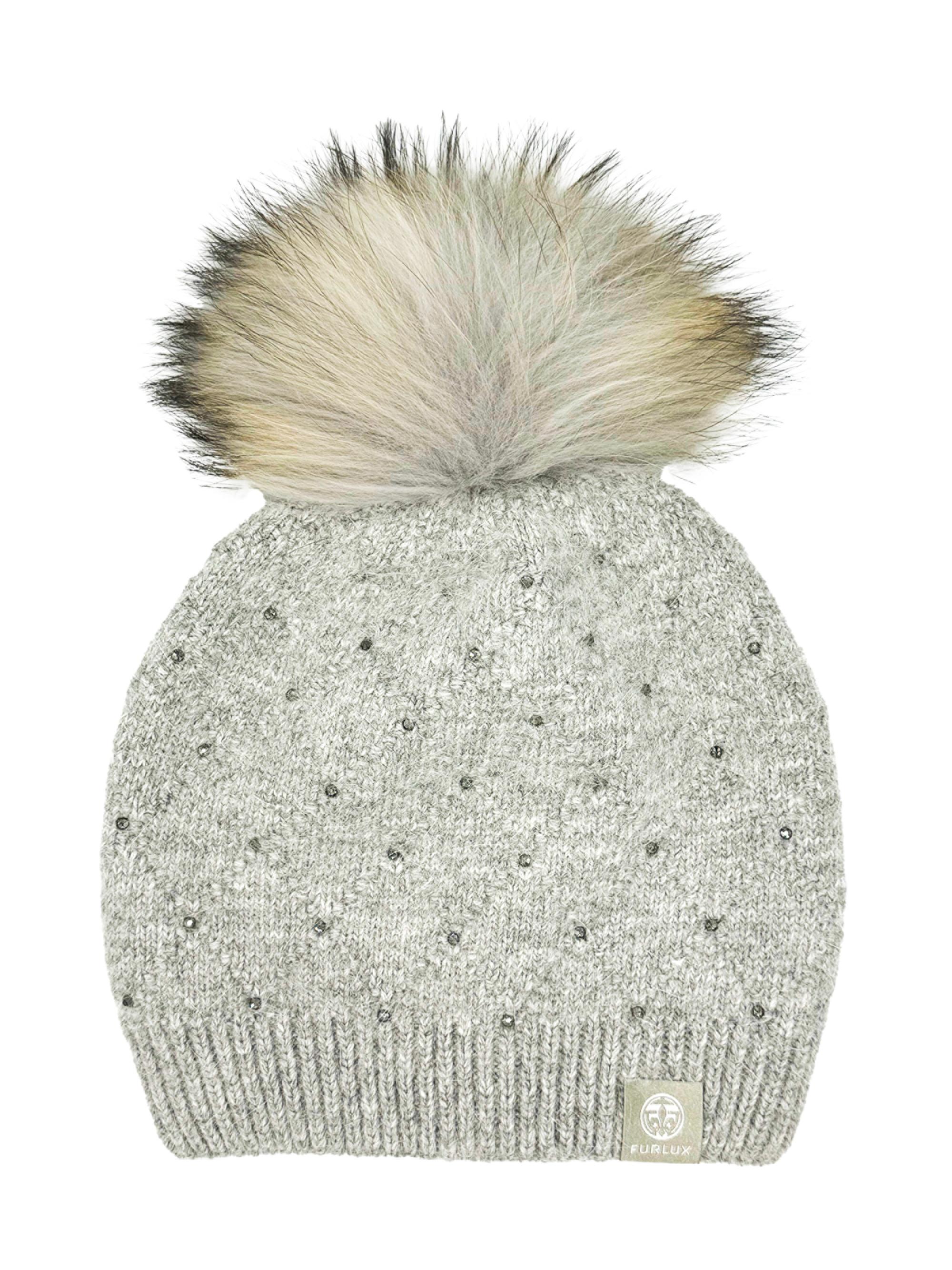 Click here for Furlux Womens Rhinestone Angora-Blend Beanie With... prices